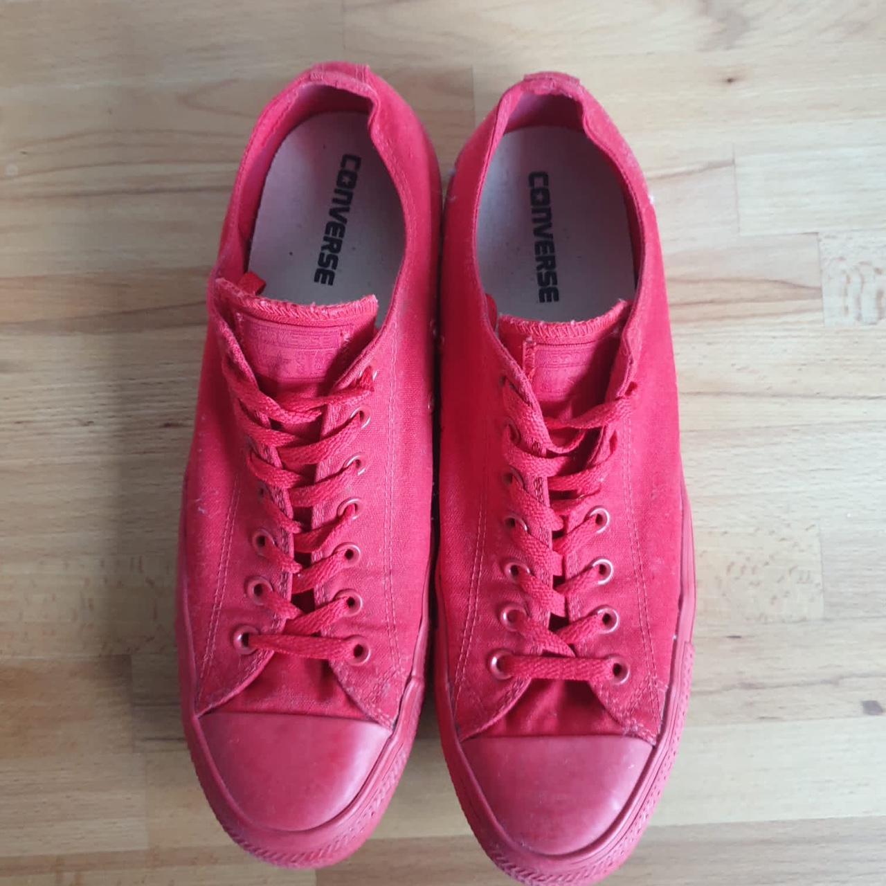 All red Converse Great condition barely worn Size... - Depop