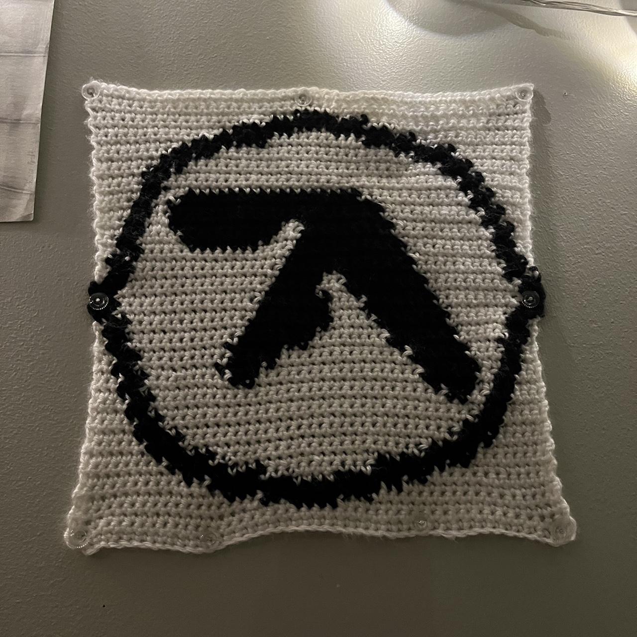 Aphex Twin Crochet Tapestry 10”x10” #bladee... - Depop