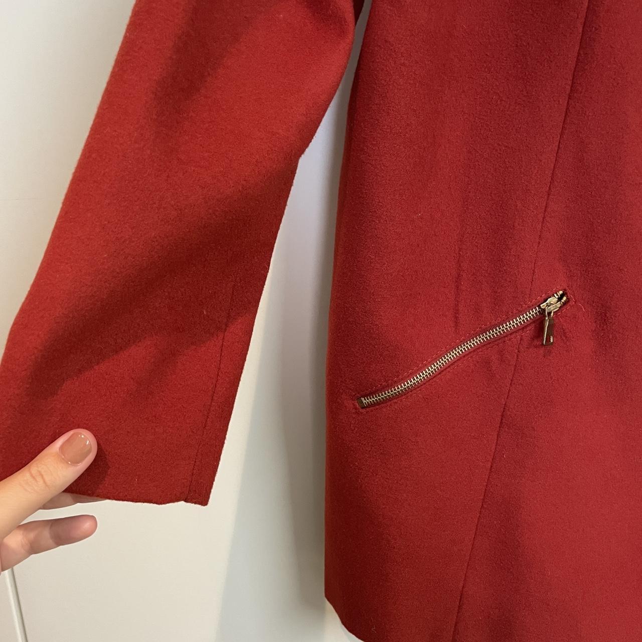 Red Primark Atmosphere coat with faux fur. Size 14.... - Depop Red Primark Atmosphere coat with faux fur. Size 14.... - Depop