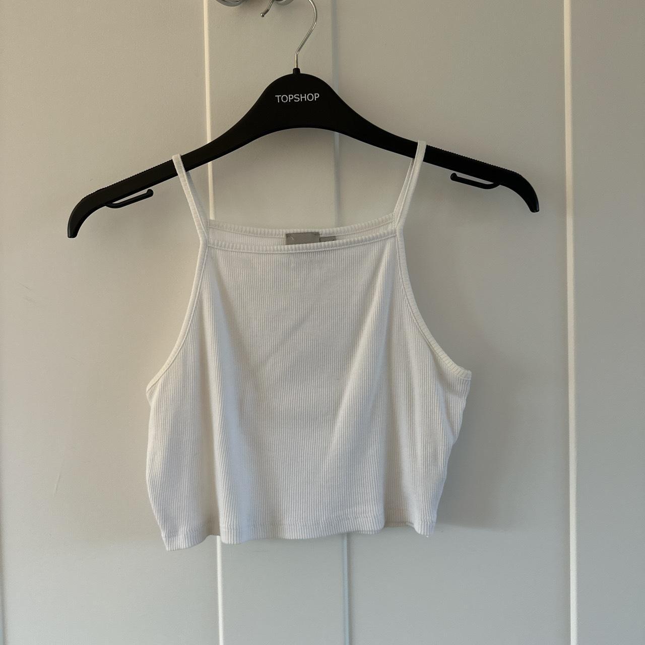 ASOS crop ribbed strap vest top Size: UK 6 / EU... - Depop