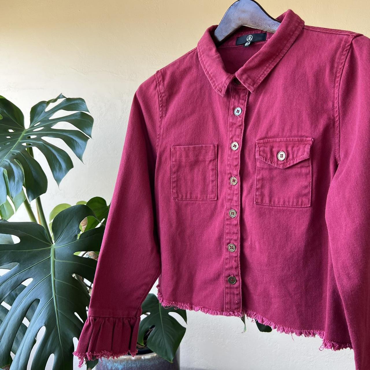 Missguided Women's Red and Burgundy Jacket | Depop