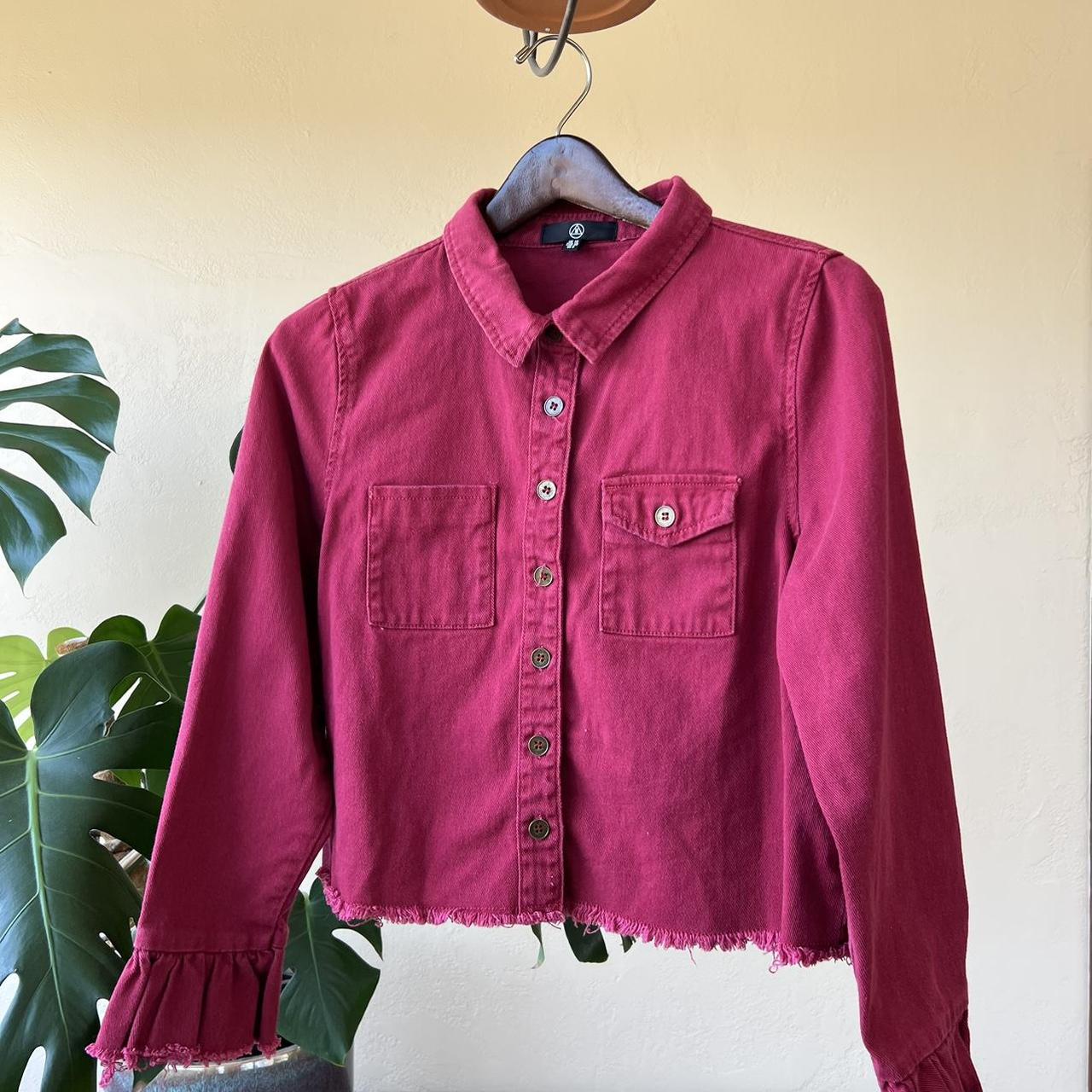 Missguided Women's Red and Burgundy Jacket | Depop