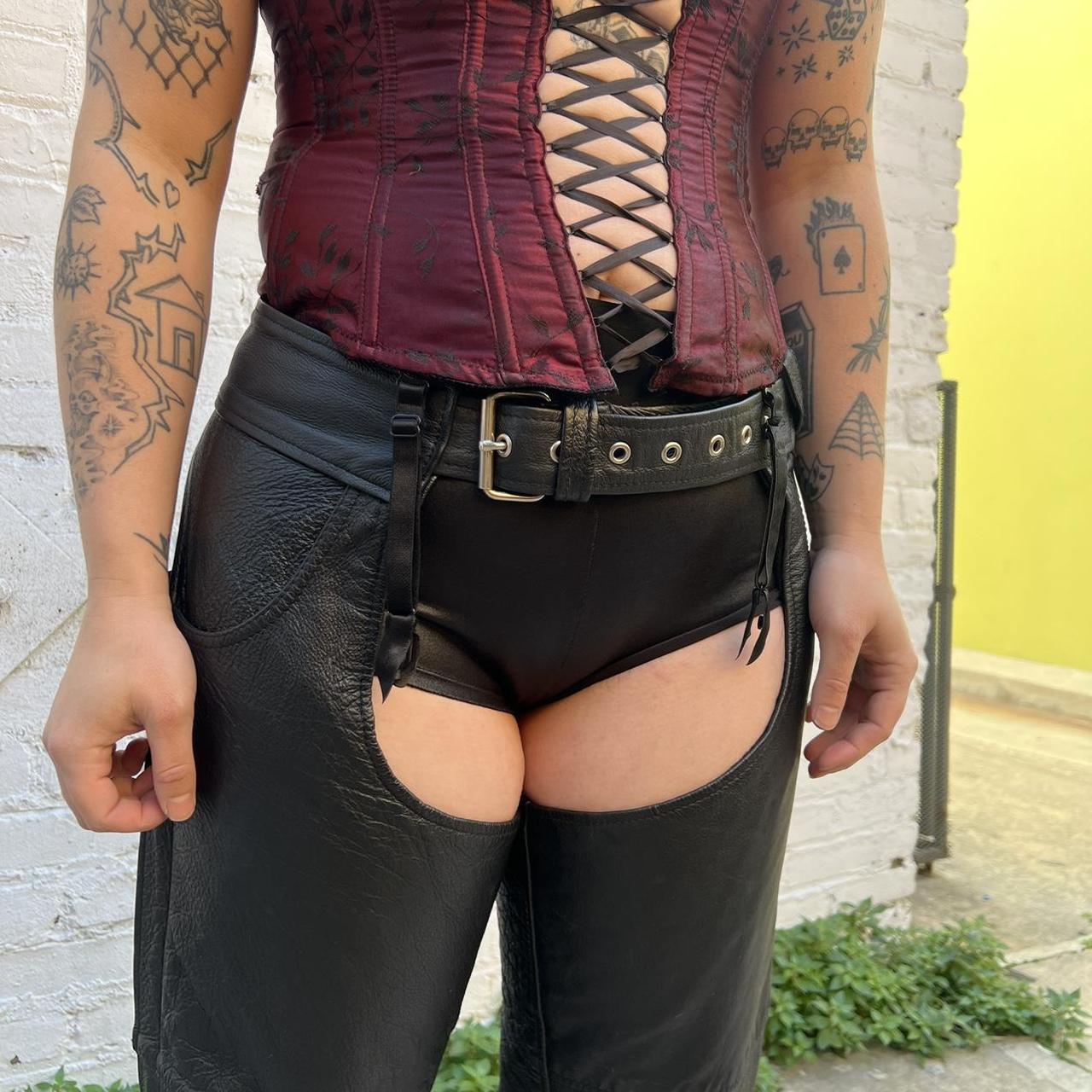Leather Assless Chaps Mens Size L Waist 34” Depop
