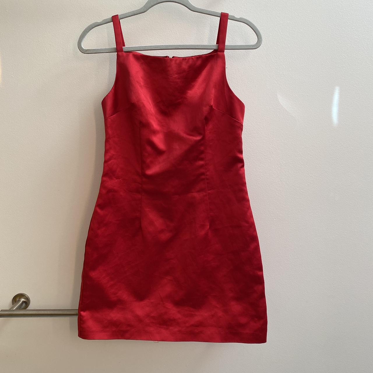 vintage red rampage satin mini dress size: m/5 has... - Depop