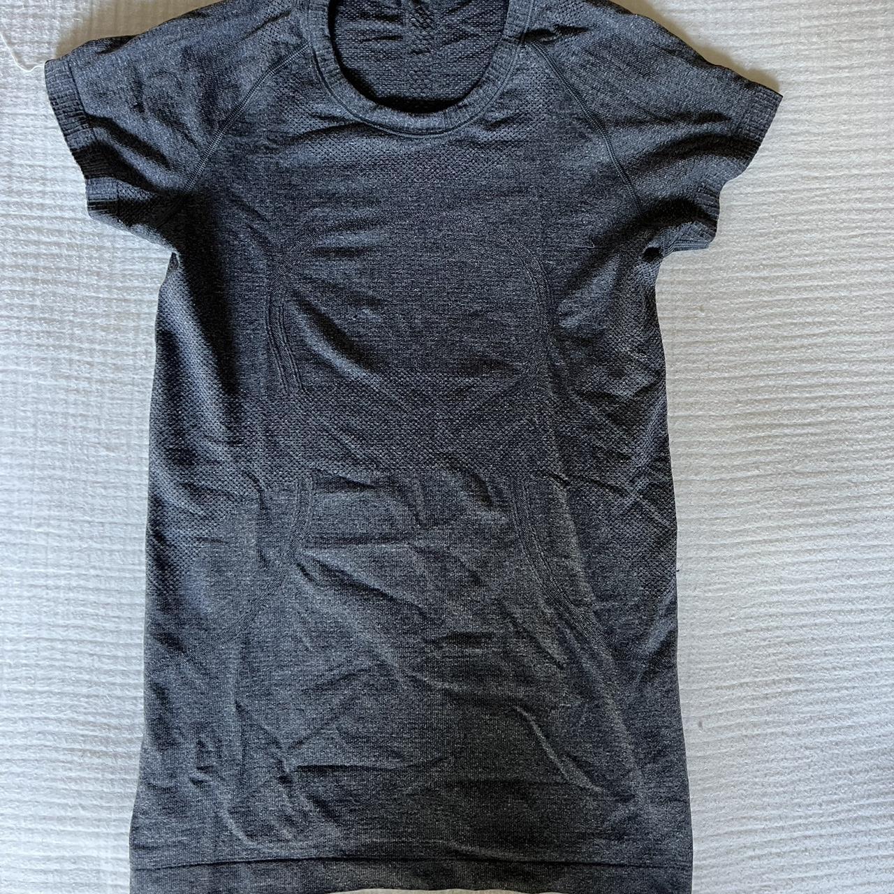 GREY LULULEMON SWIFTLY TECH SHORT SLEEVE TOP - size... - Depop