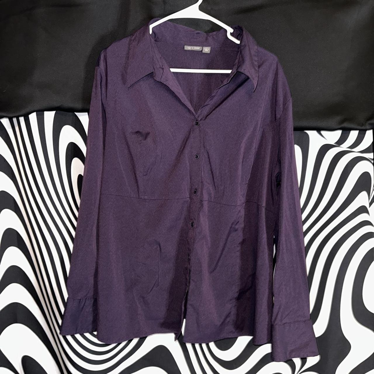apartment 9 purple button up shirt size 3x #buttonup | Depop