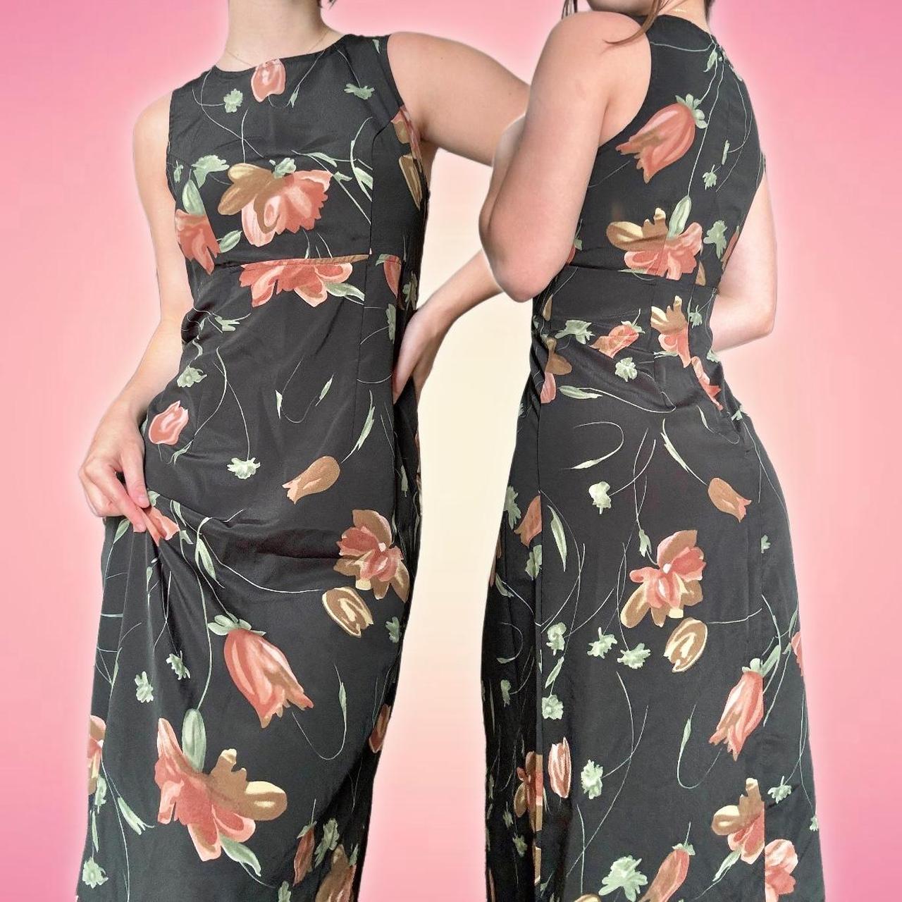 90’s Floral Maxi Dress Size small, zipper... - Depop