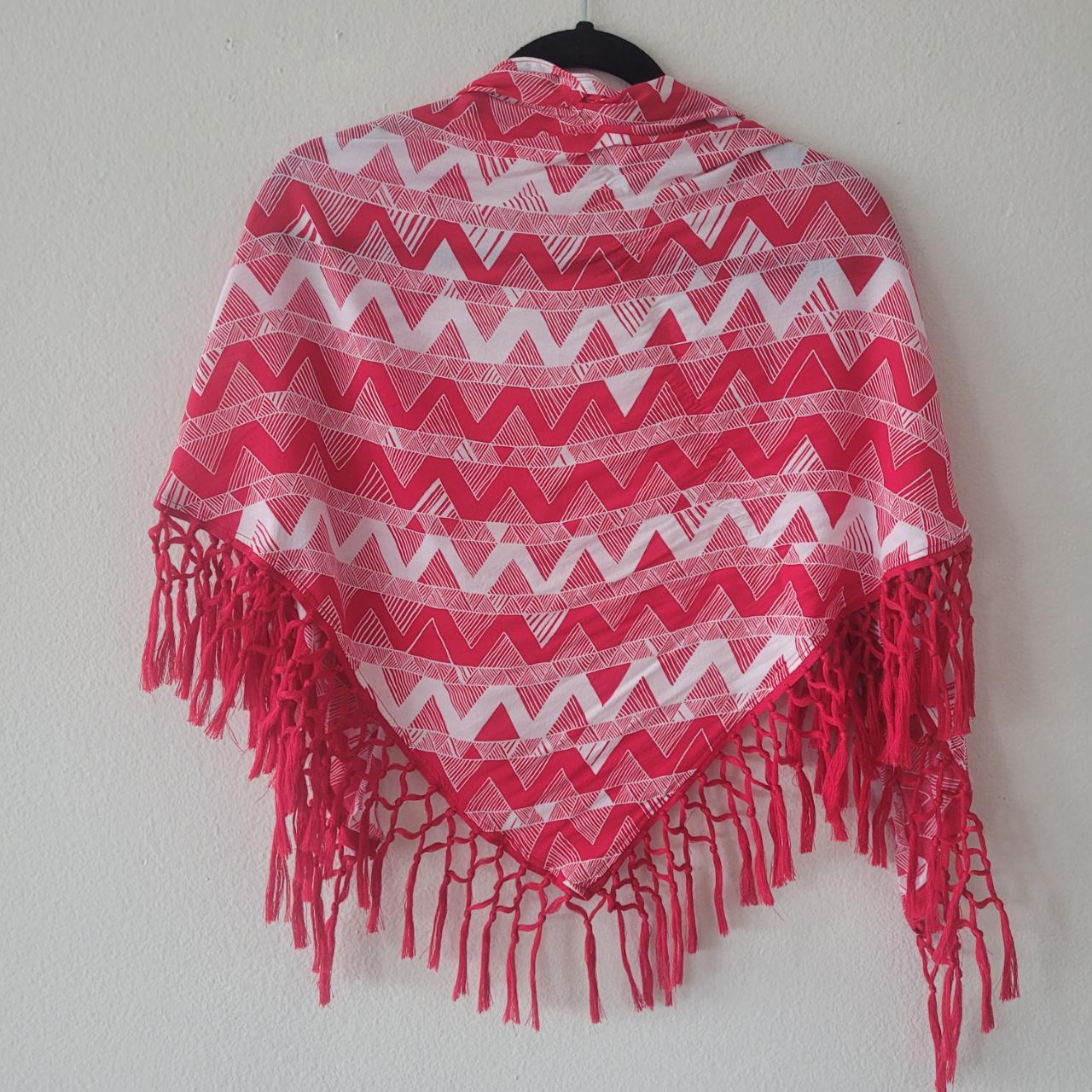 Radio Fiji Fiji Triangle Wrap Red & White Zig Zag... | Depop