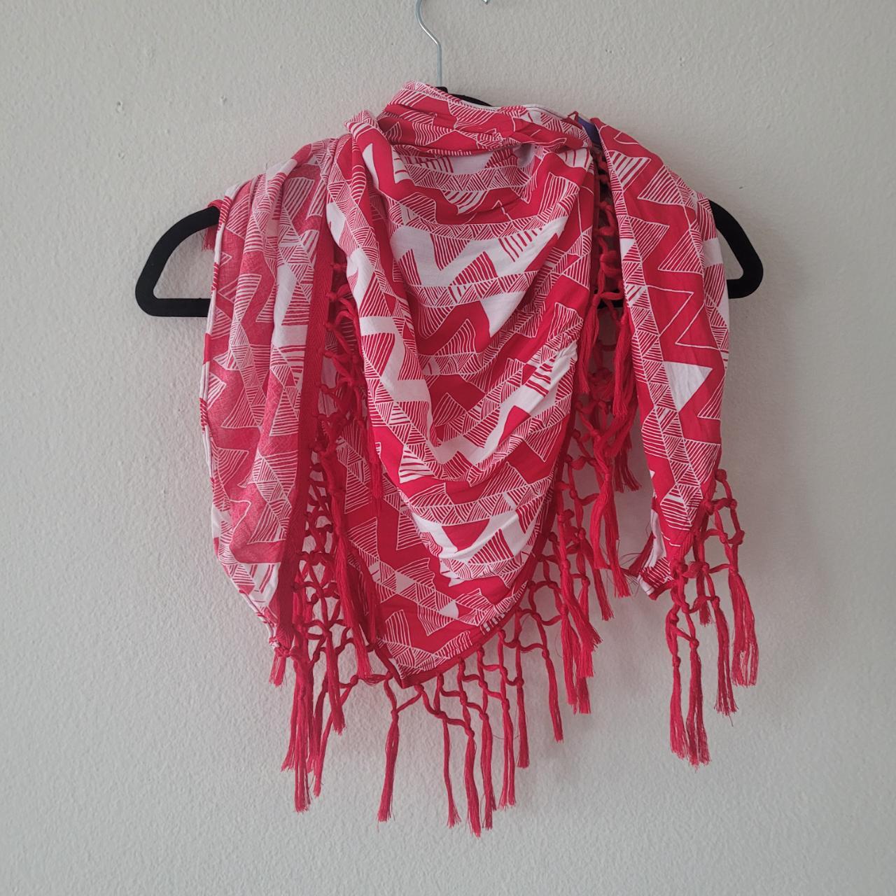 Radio Fiji Fiji Triangle Wrap Red & White Zig Zag... | Depop
