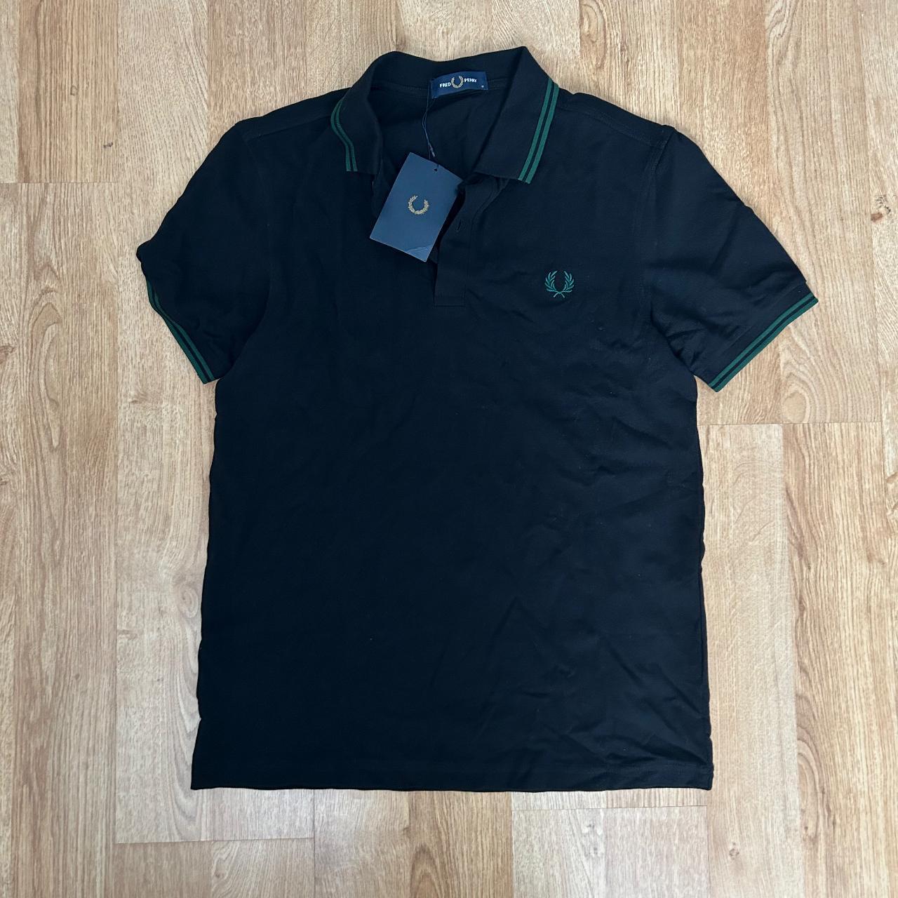 Fred Perry green and black polo Brand new not been... - Depop