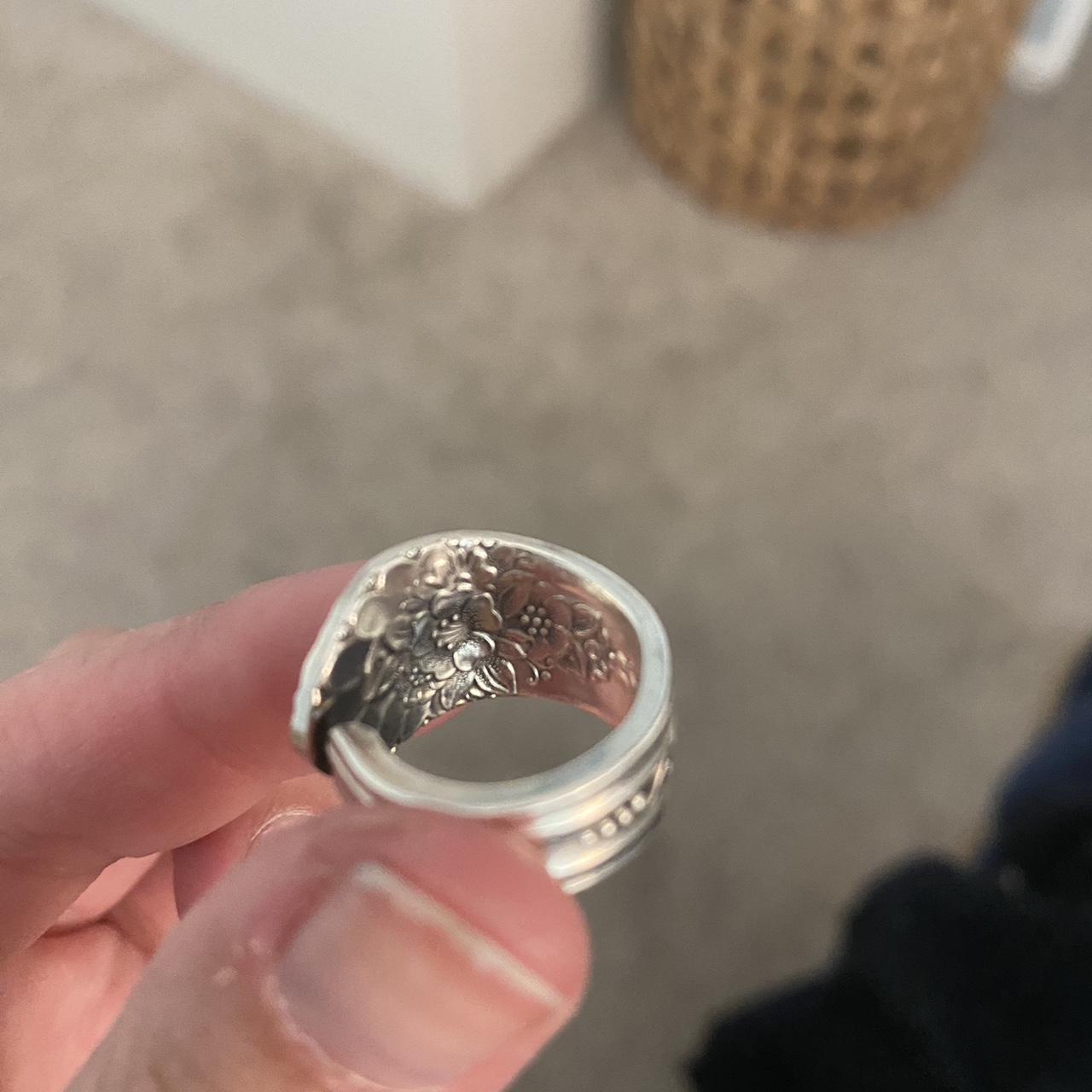 Sterling silver spoon ring size 4 I believe? - Depop