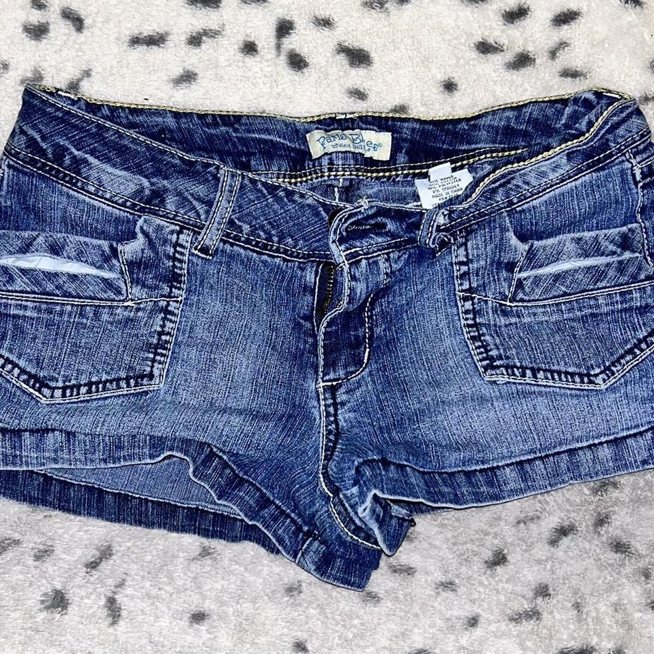 denim micro mini shorts Soft cotton denim Pockets... - Depop