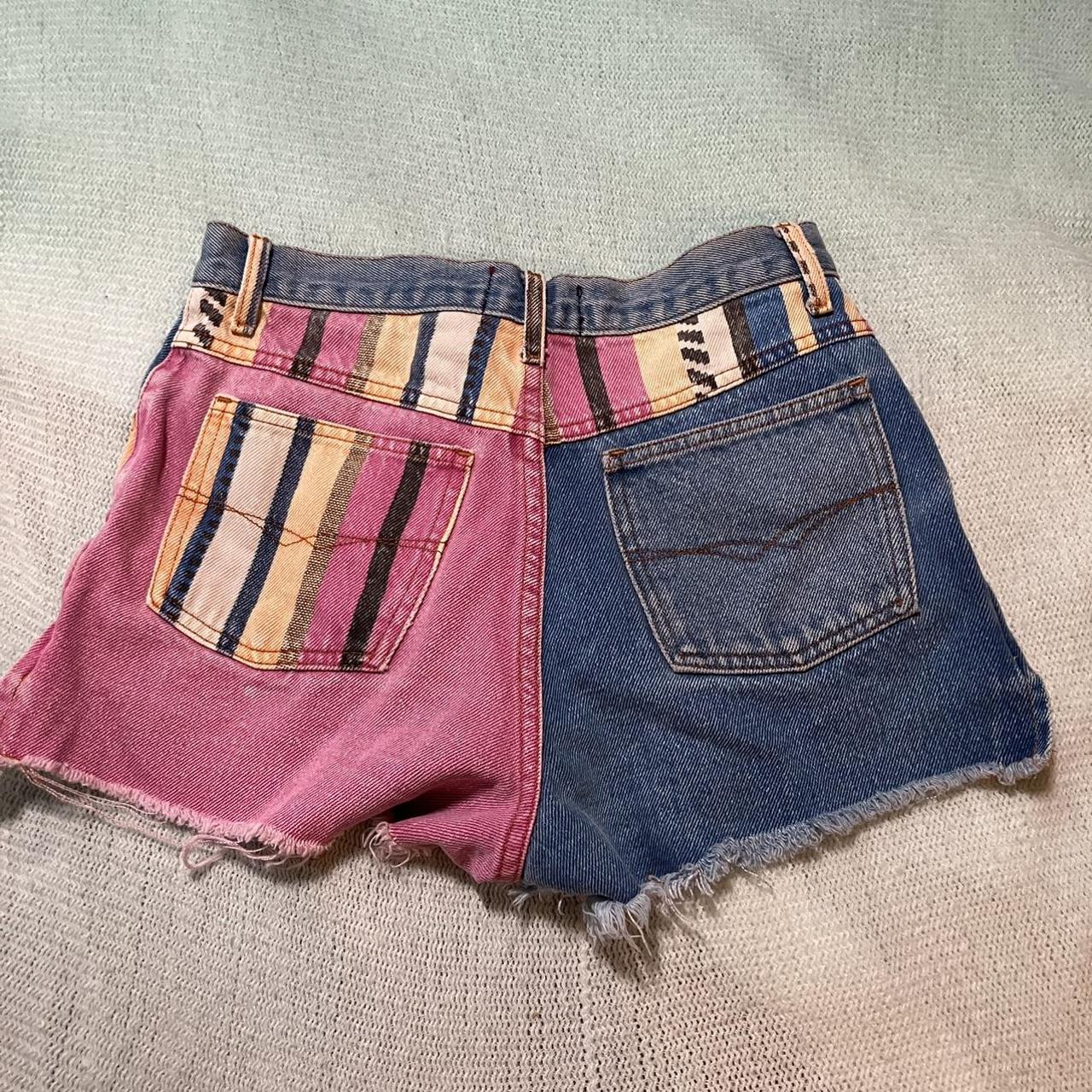 Early 90s Vintage Jean Shorts With Cool Abstract And Depop