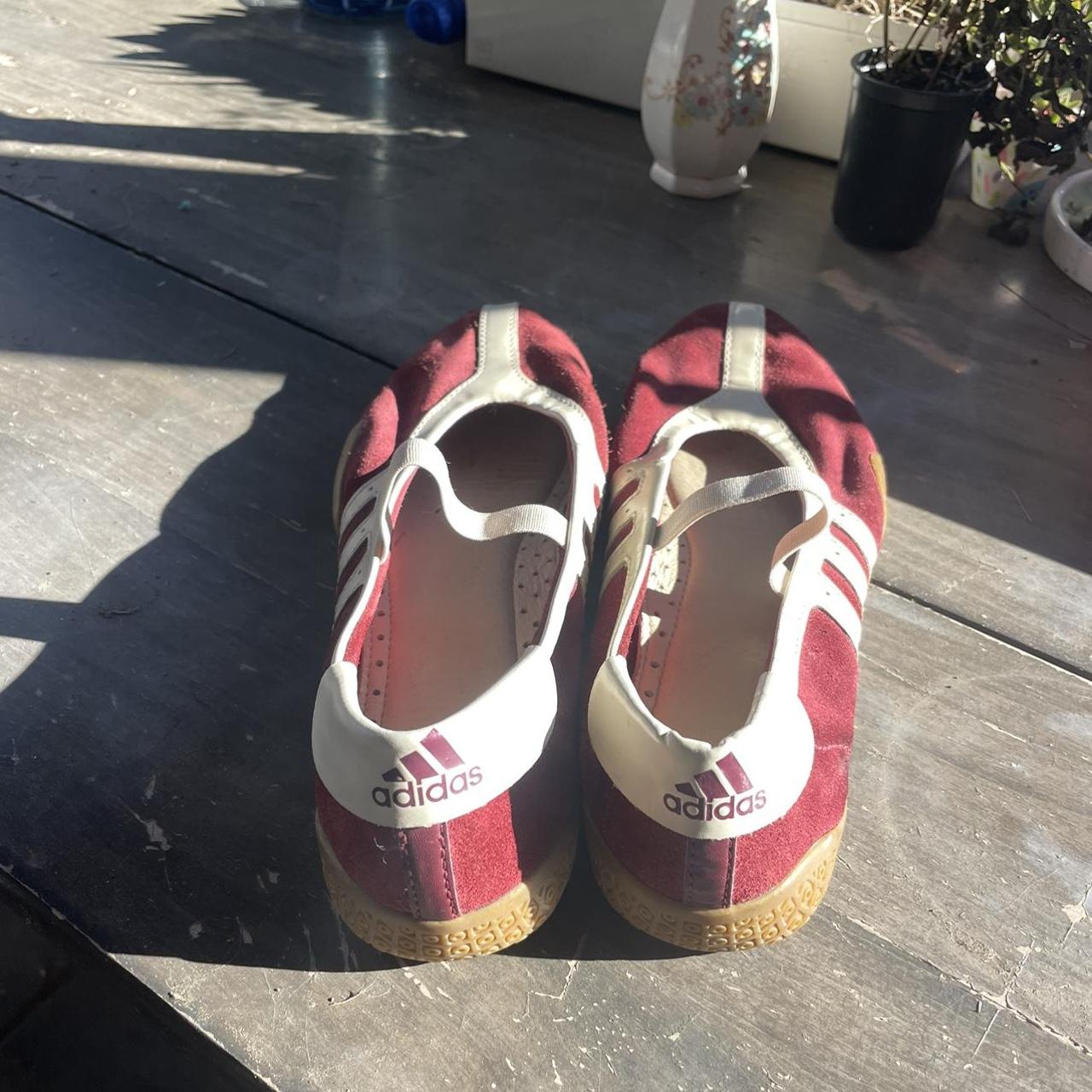 Adidas Women's Red and White Ballet-shoes | Depop