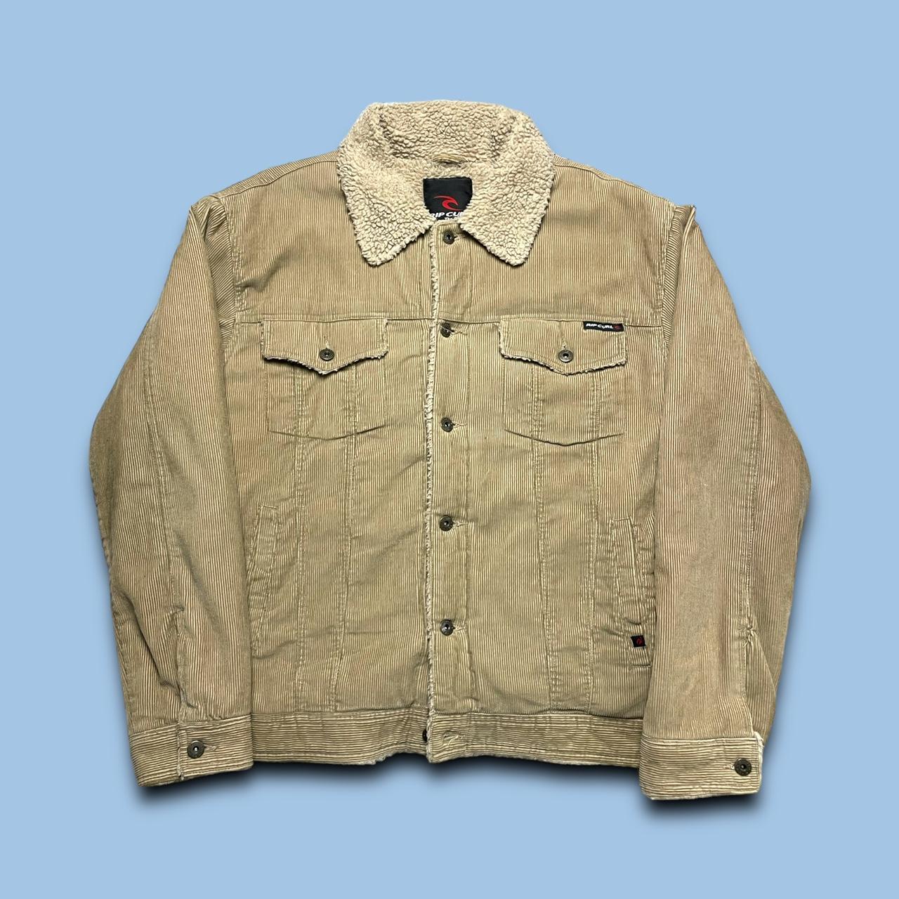 VINTAGE RIP CURL CORD TRUCKER JACKET BEIGE model... - Depop