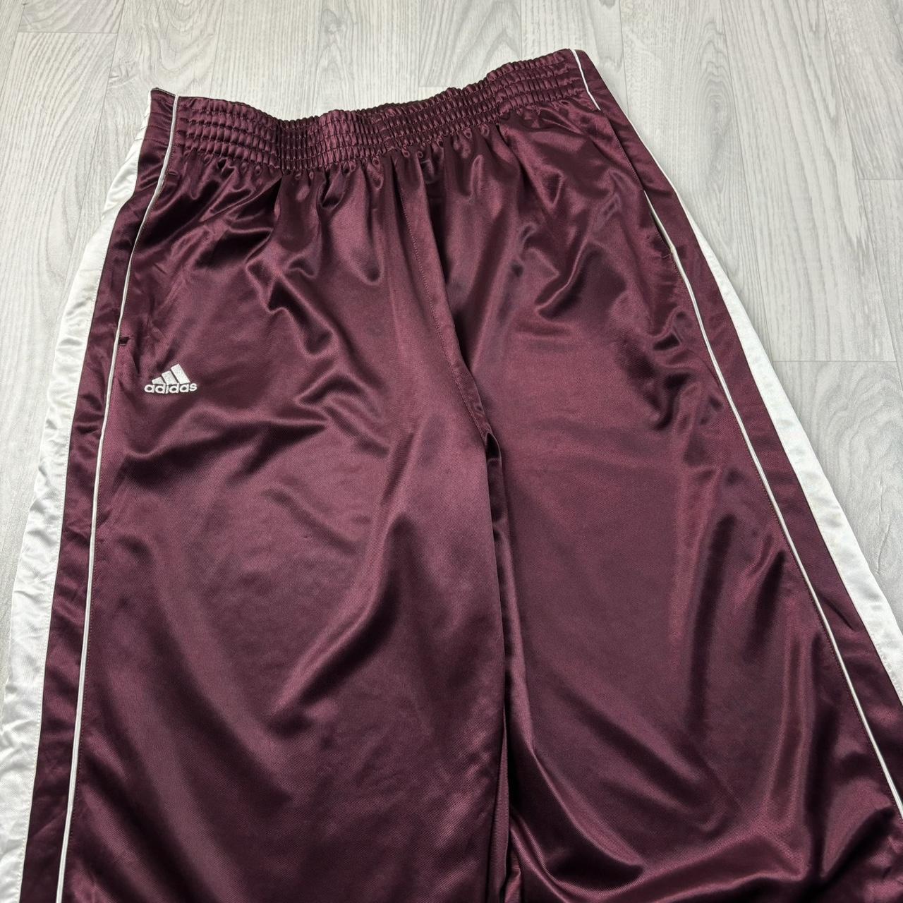 VINTAGE Y2K ADIDAS POPPER WIDE LEG TRACKSUIT BOTTOMS... | Depop