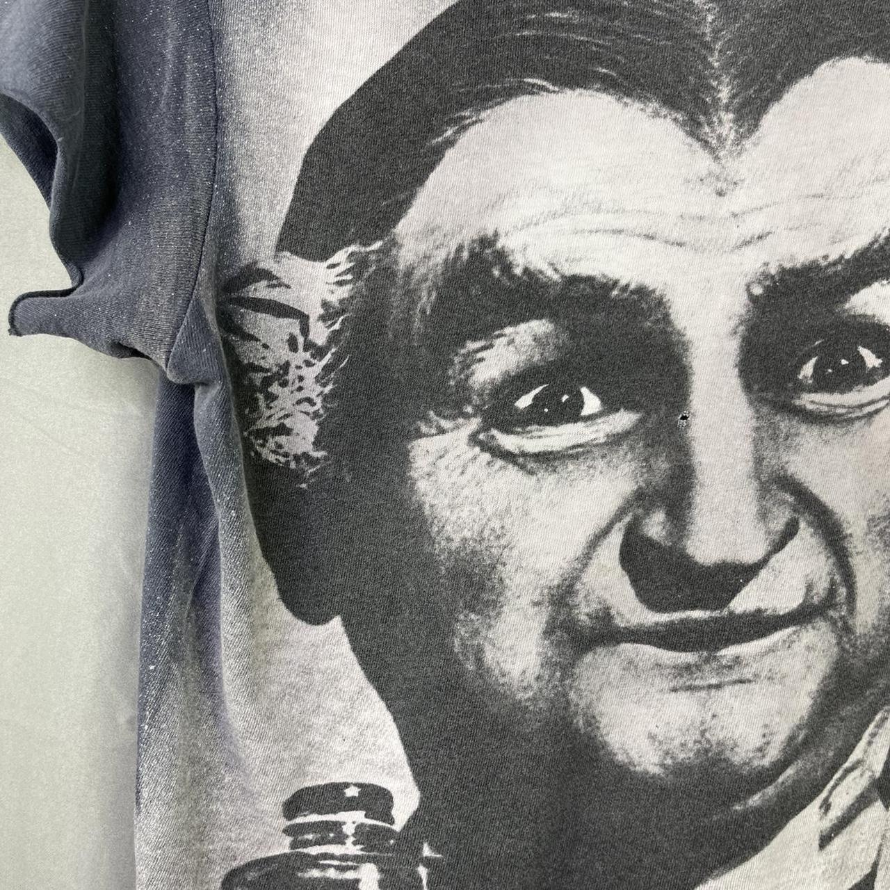 Vintage 80s Vampire Big Face Print Chopped T... - Depop