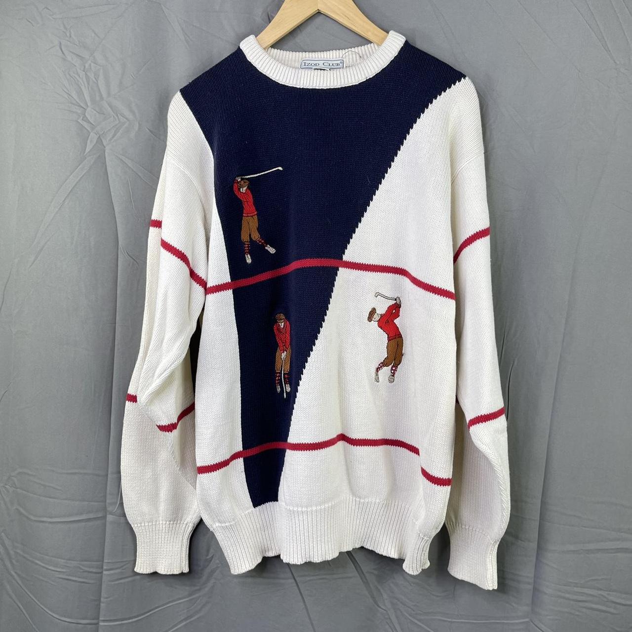 Vintage 90s IZOD Golf Chunky Knit Crewneck... - Depop