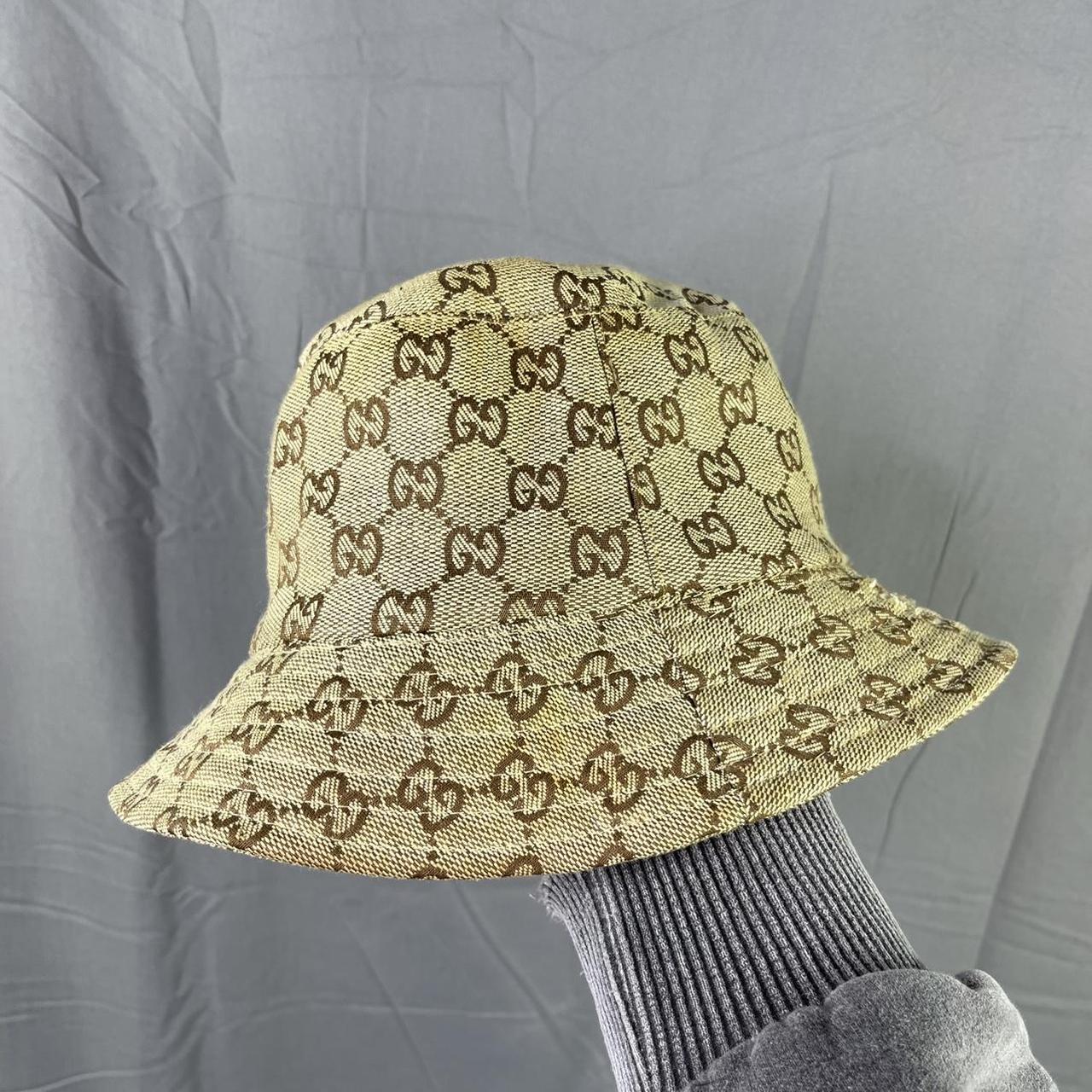 Vintage 90s Gucci Mongram GG Bucket Hat condition is... - Depop