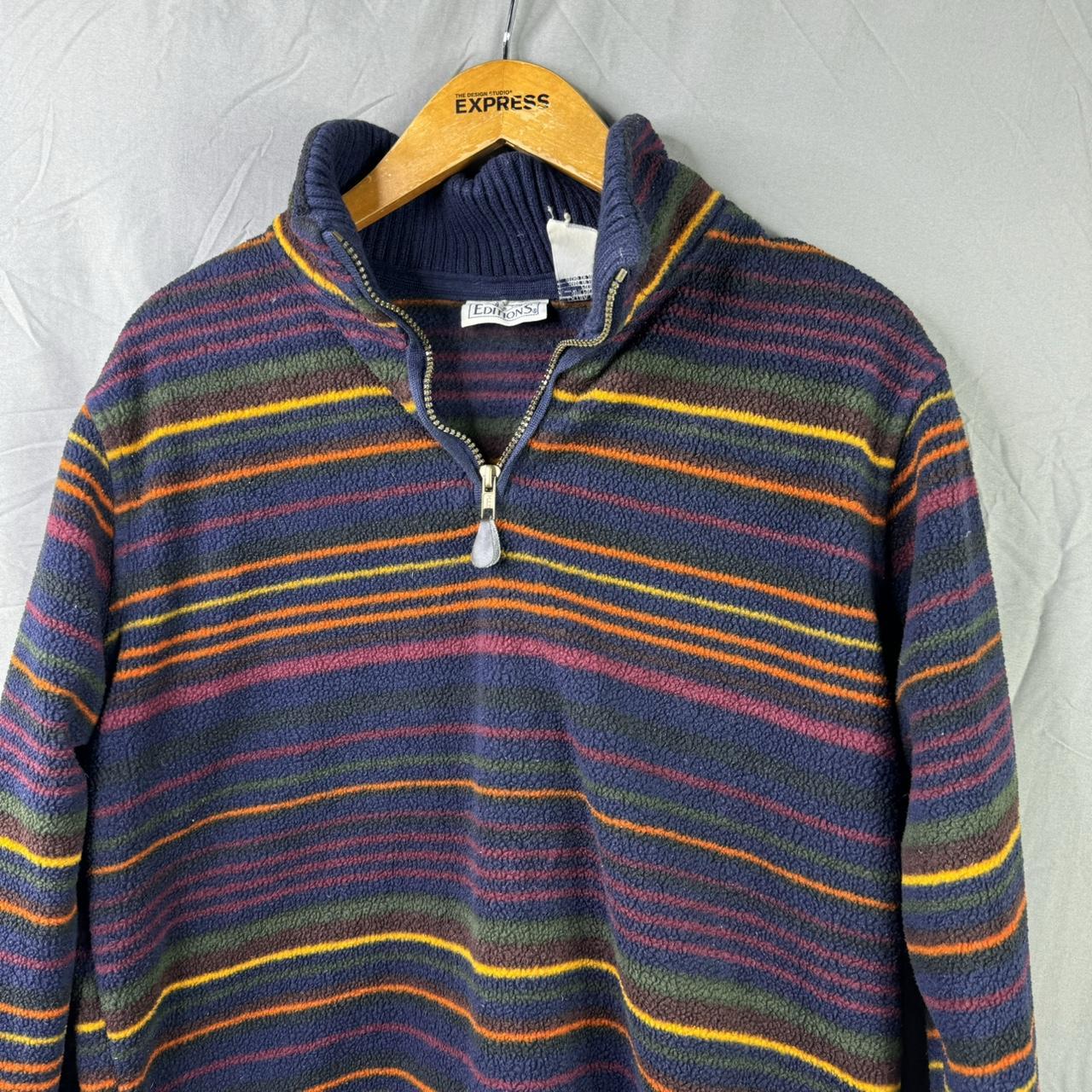 Vintage 90s Basic Editions Multi Color Striped... - Depop