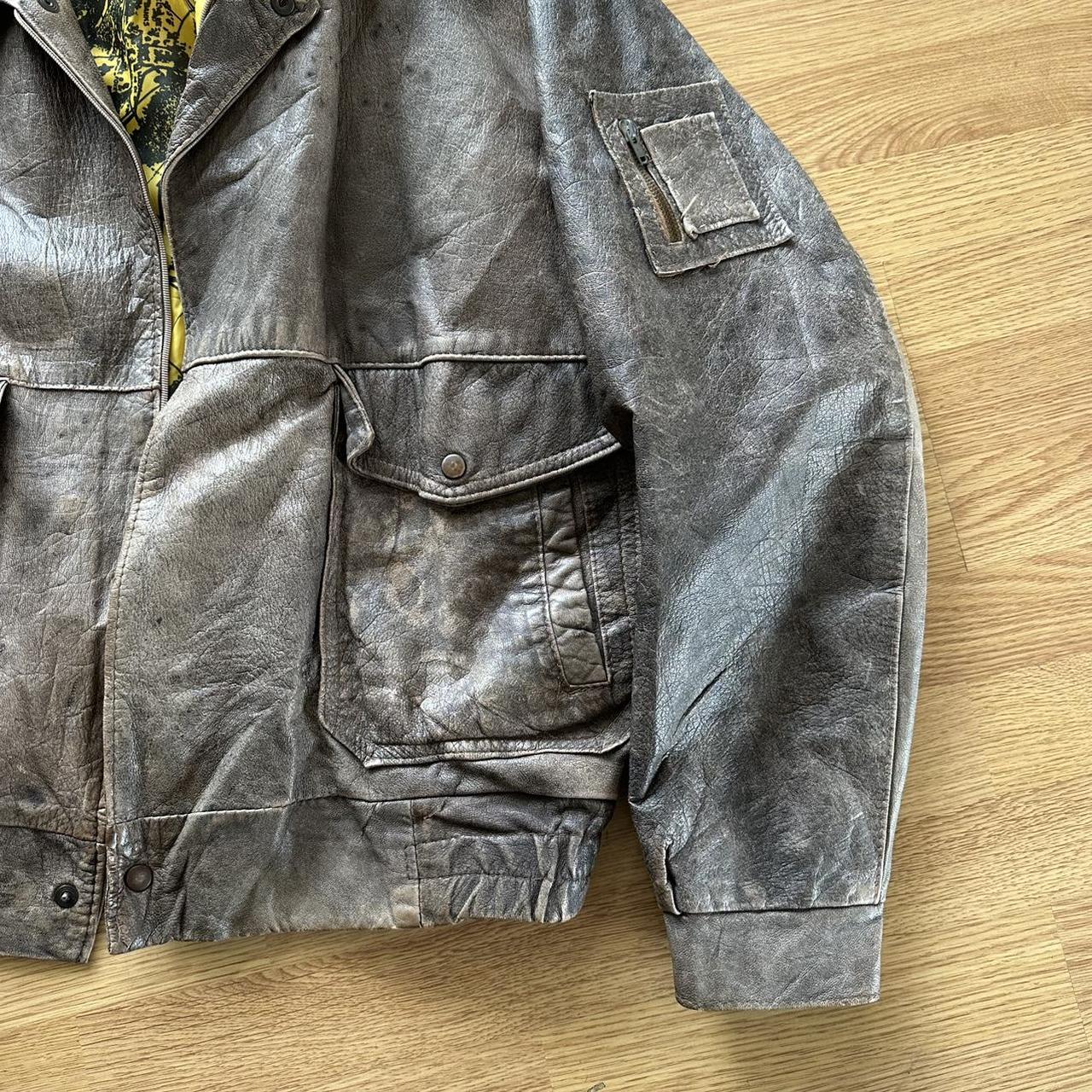 Vintage leather jacket Wash is insane. Fit and... - Depop