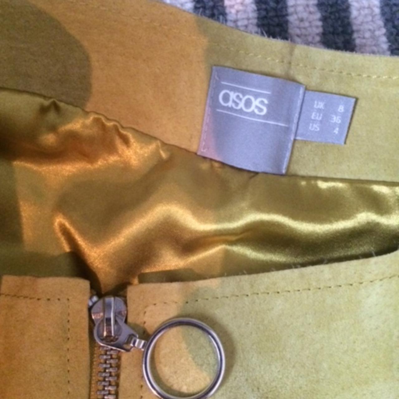 New real leather suede mini skirt by asos XS-S very... - Depop