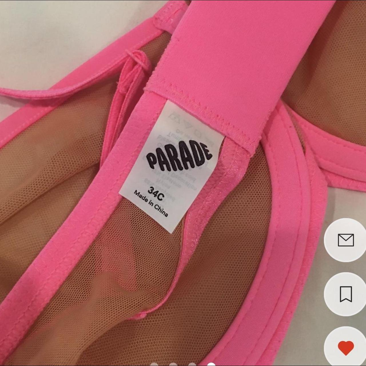 Parade Women's Tan and Pink Bra | Depop