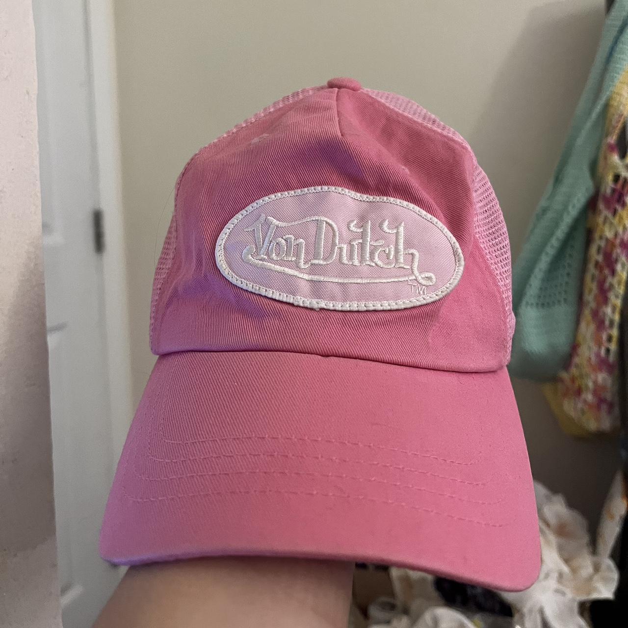 Pink Von Dutch hat! So cute, worn quite a bit and... - Depop