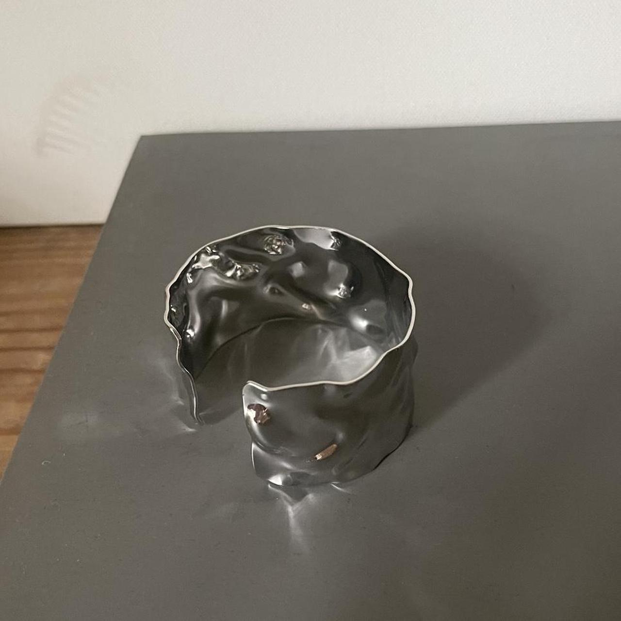 Untested silver goth bangle cuff bracelet - Depop