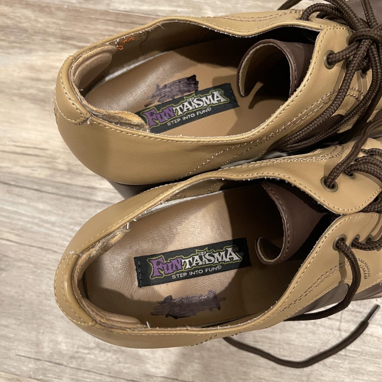 Funtasma 70s style tan brown vegan leather platform... - Depop