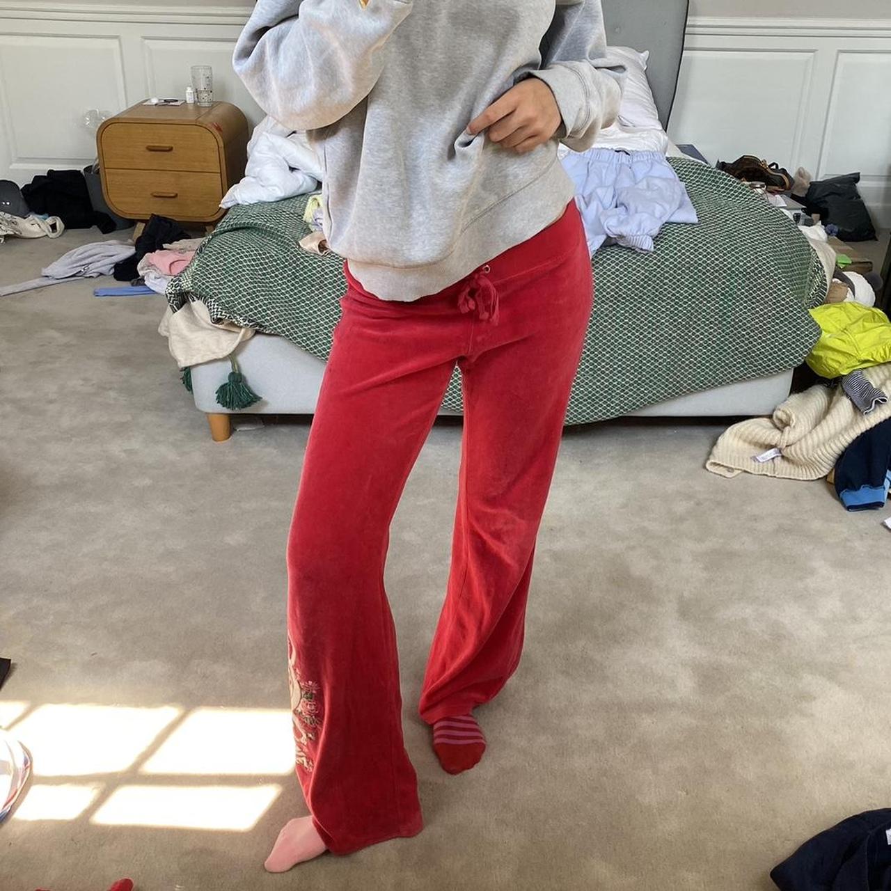 Vintage Bright red juicy trackies with details on... - Depop