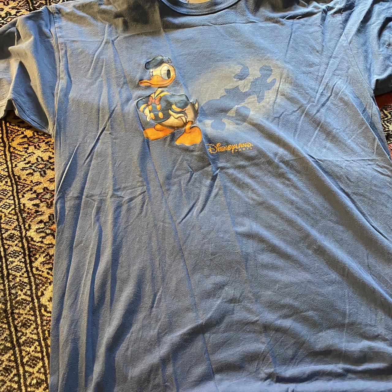 Disney World Blue Donald Duck T-shirt Size Xl - Depop