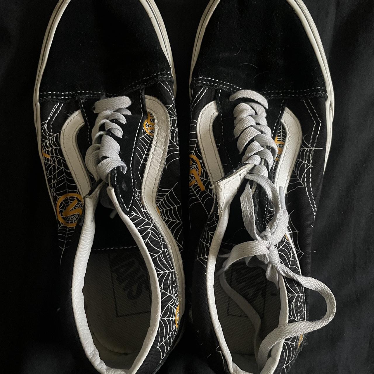 Spider web vans good condition but have been worn... - Depop