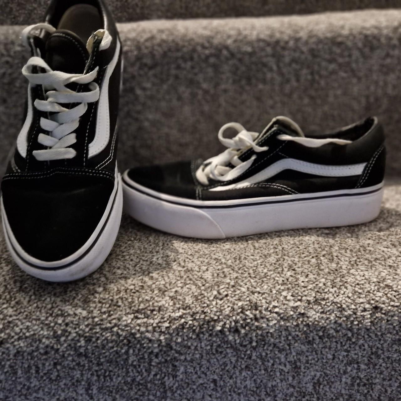 Black & white chunky sole vans. Worn a handful of... - Depop