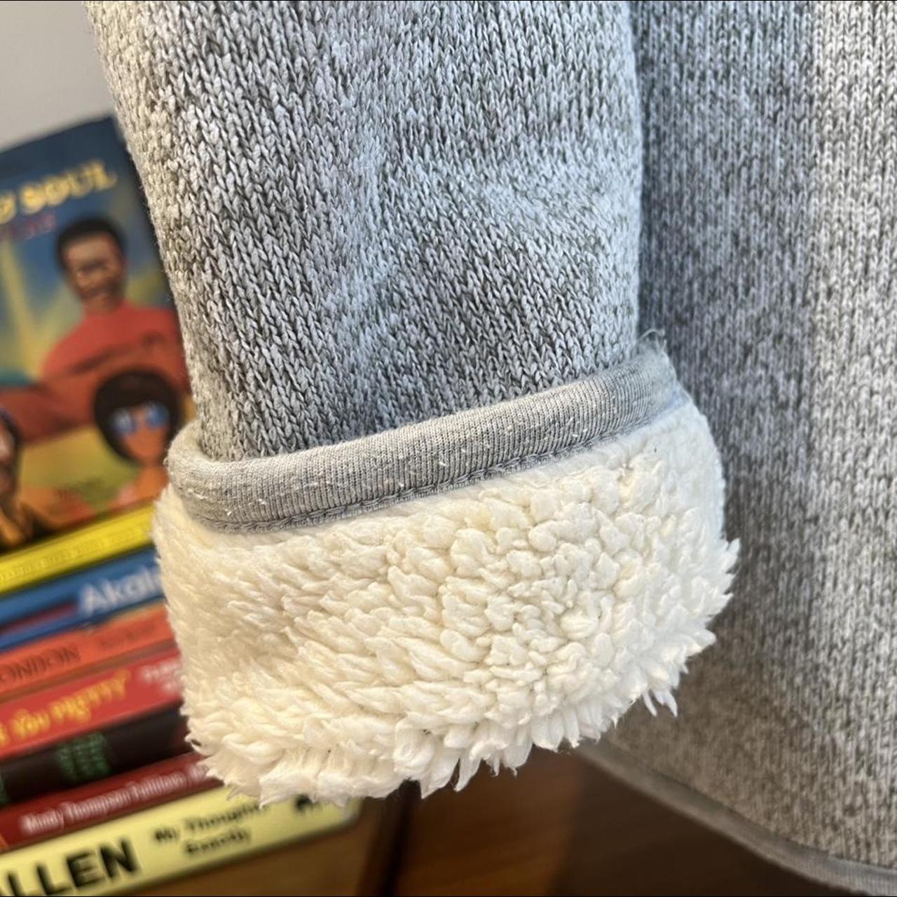 Roxy fleece / Borg lined zip hoody Grey and... - Depop