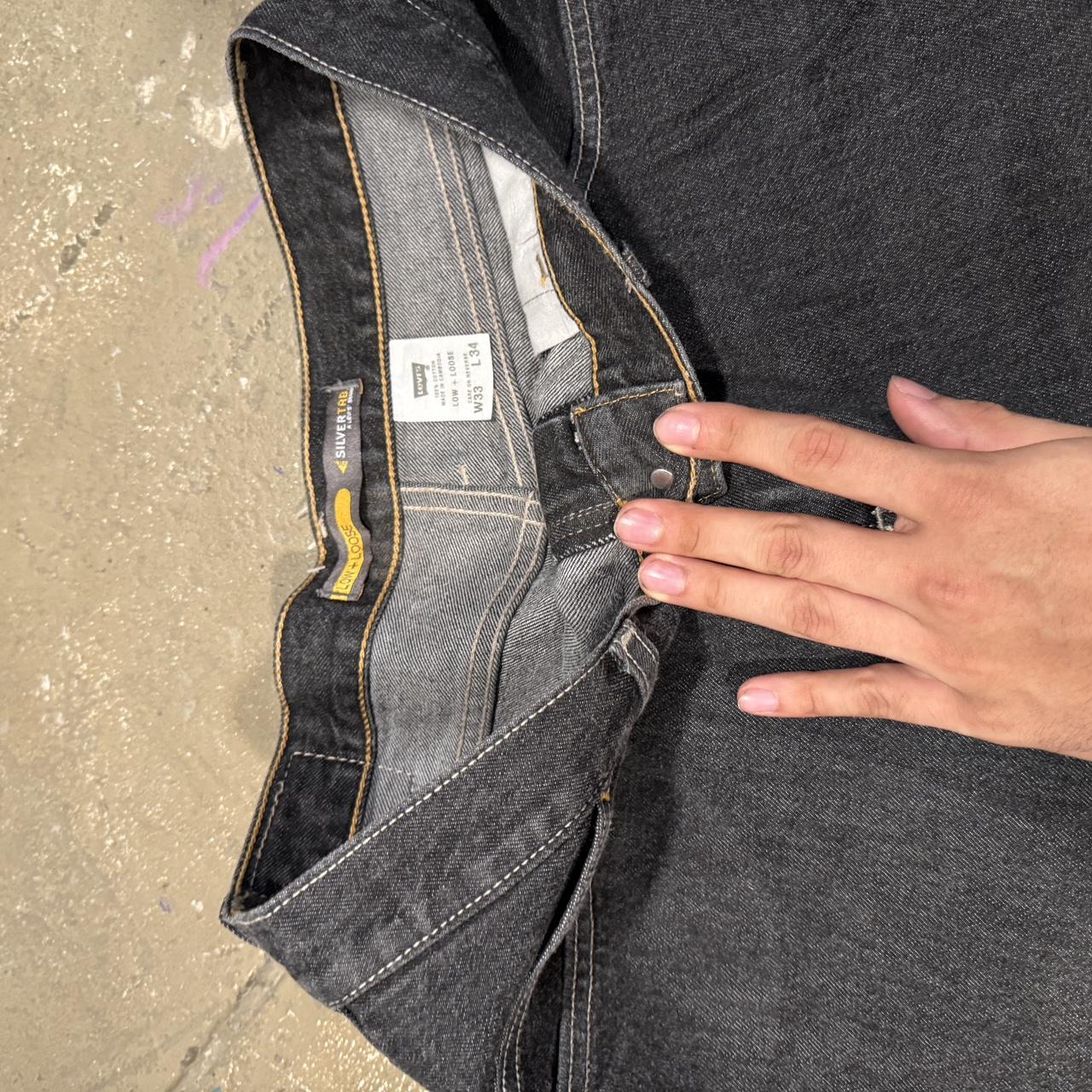 Black vintage Levi's 501 jeans silver tabs Depop... | Depop