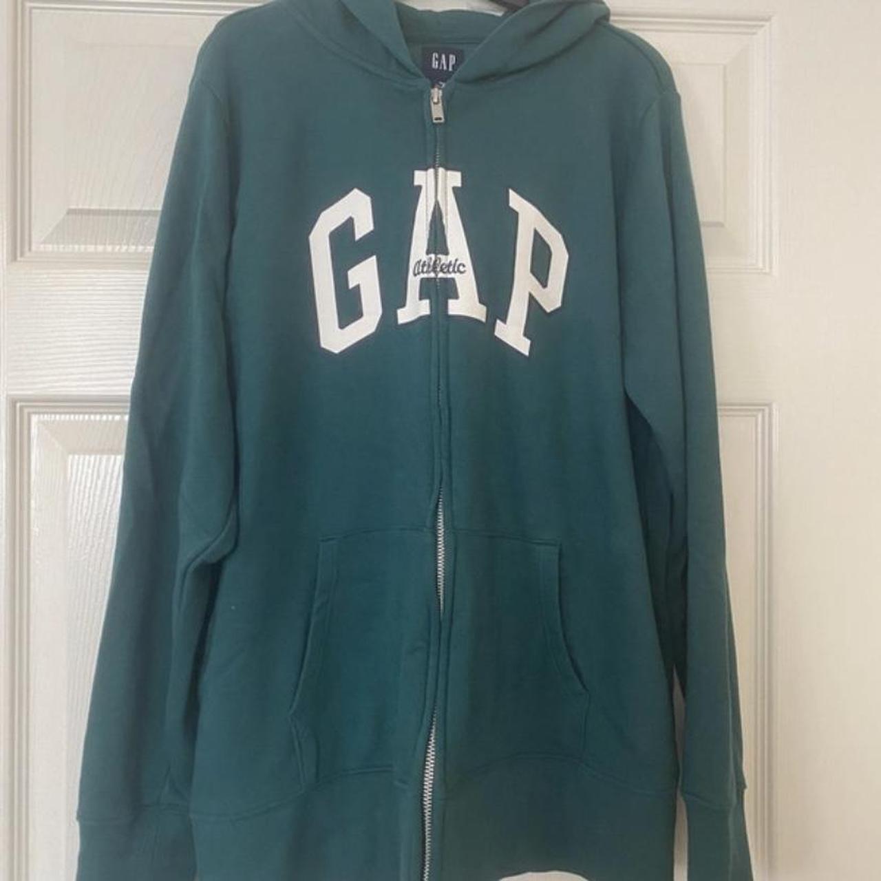 Green Gap Vintage Soft Arch Logo Full-Zip... - Depop
