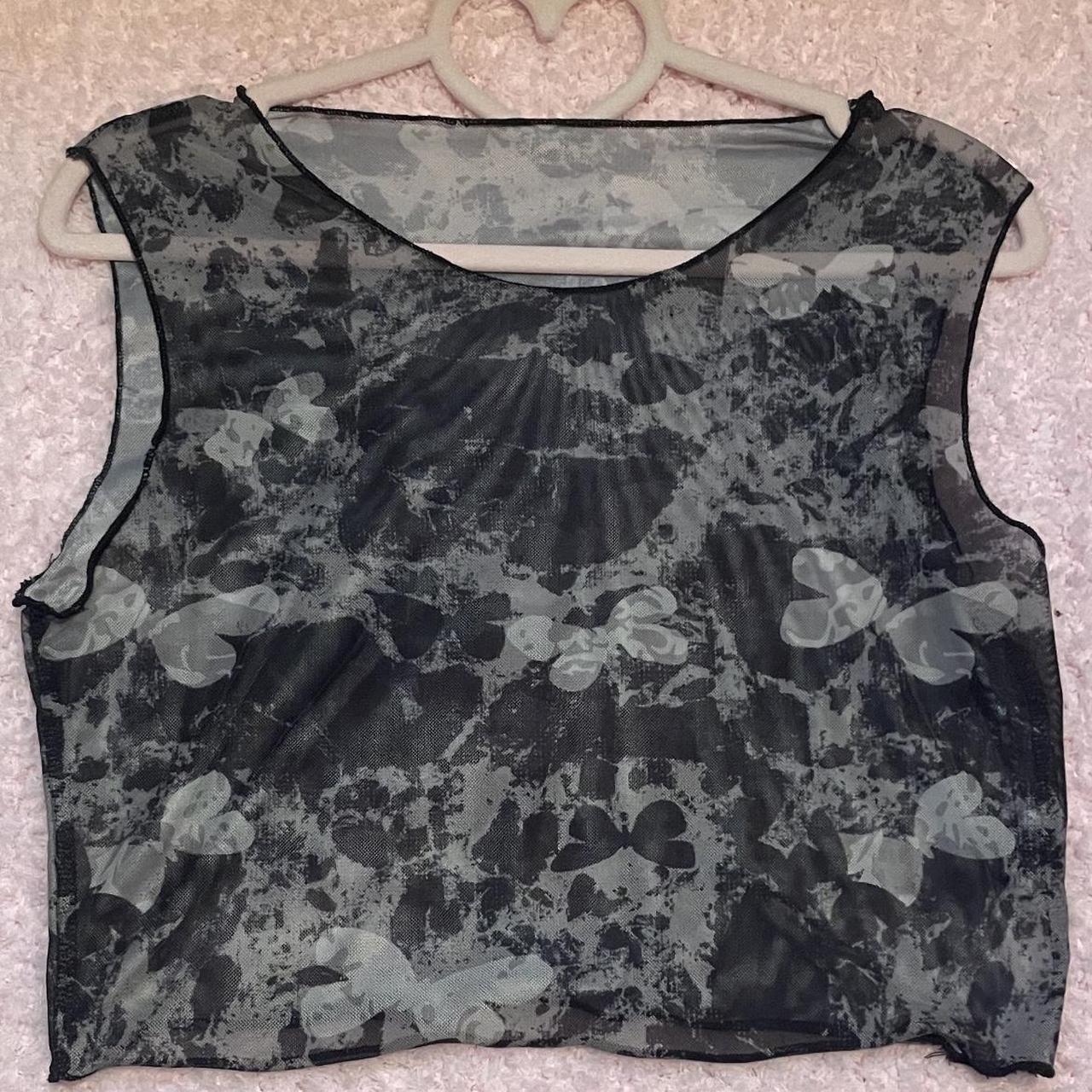 butterfly grey mesh top would fit s-m as it’s... - Depop