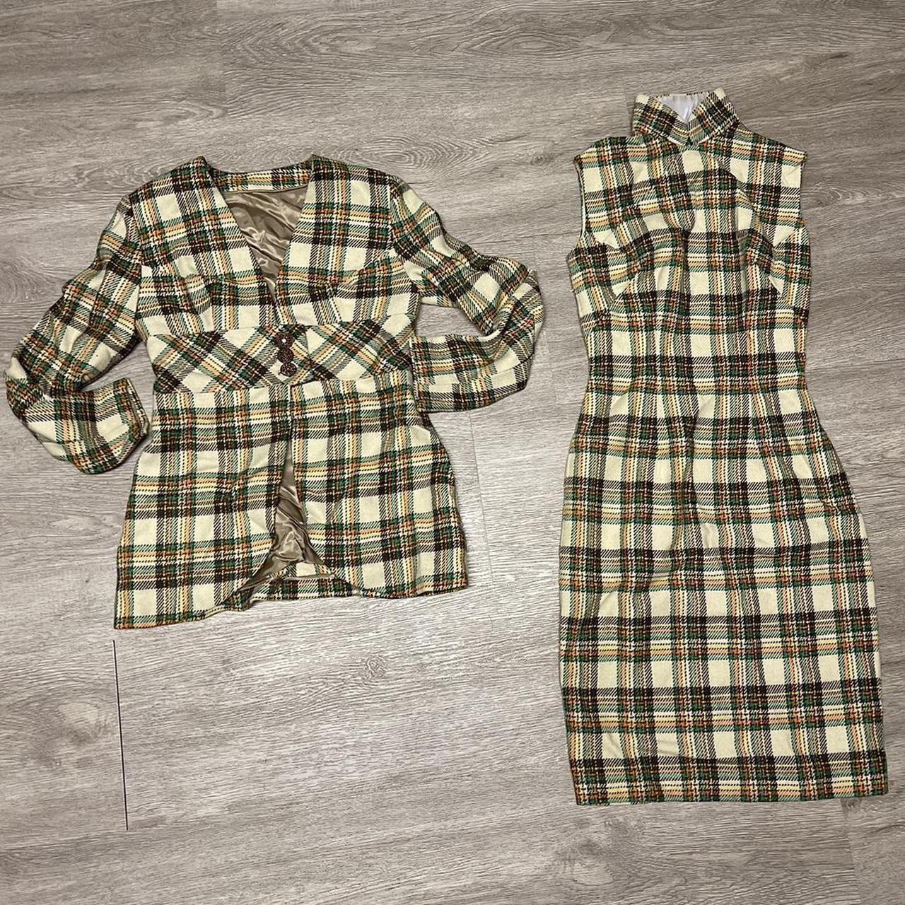 Custom 2 Piece Plaid Design Turtleneck Dress with... - Depop