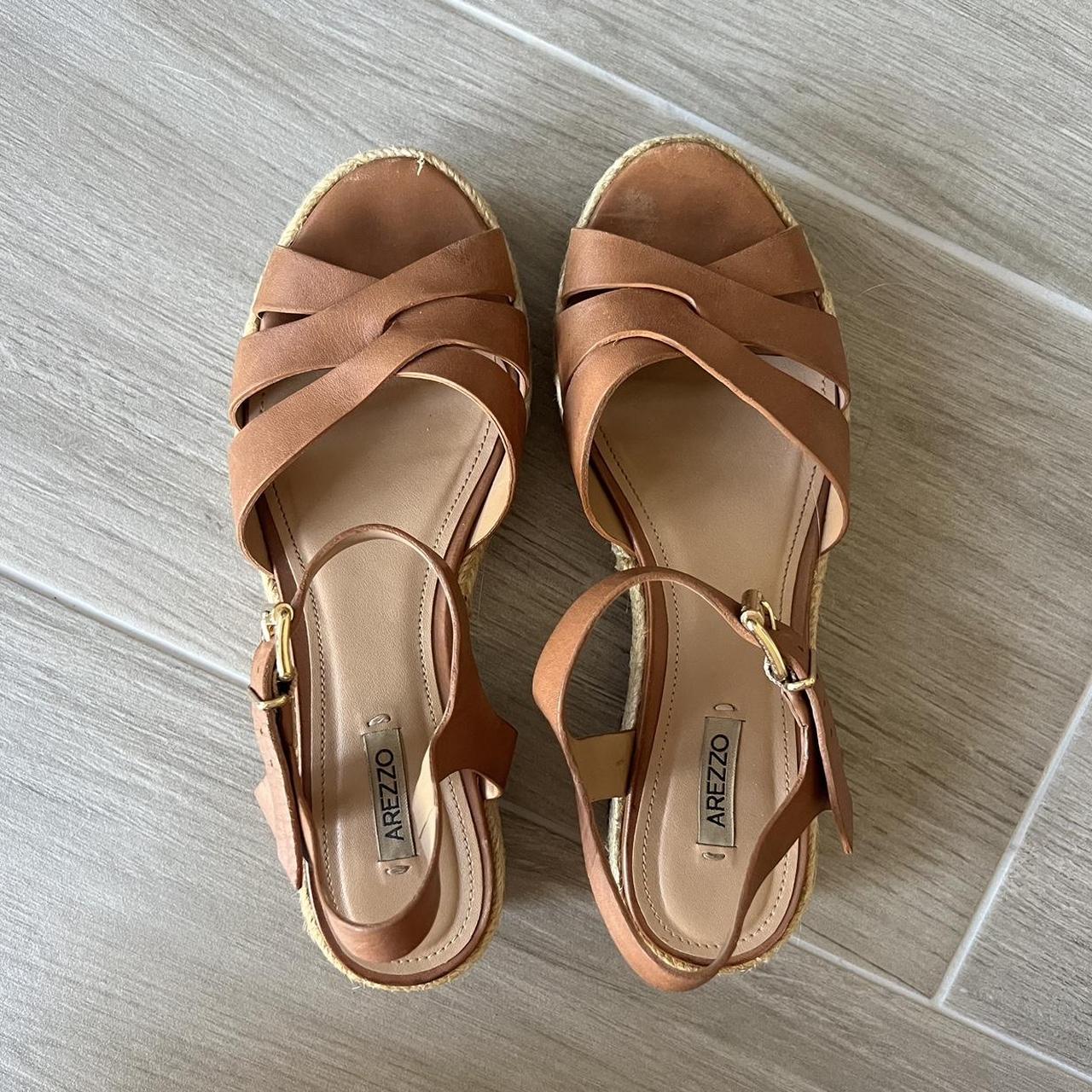 Arezzo Women's Tan and Brown Sandals | Depop