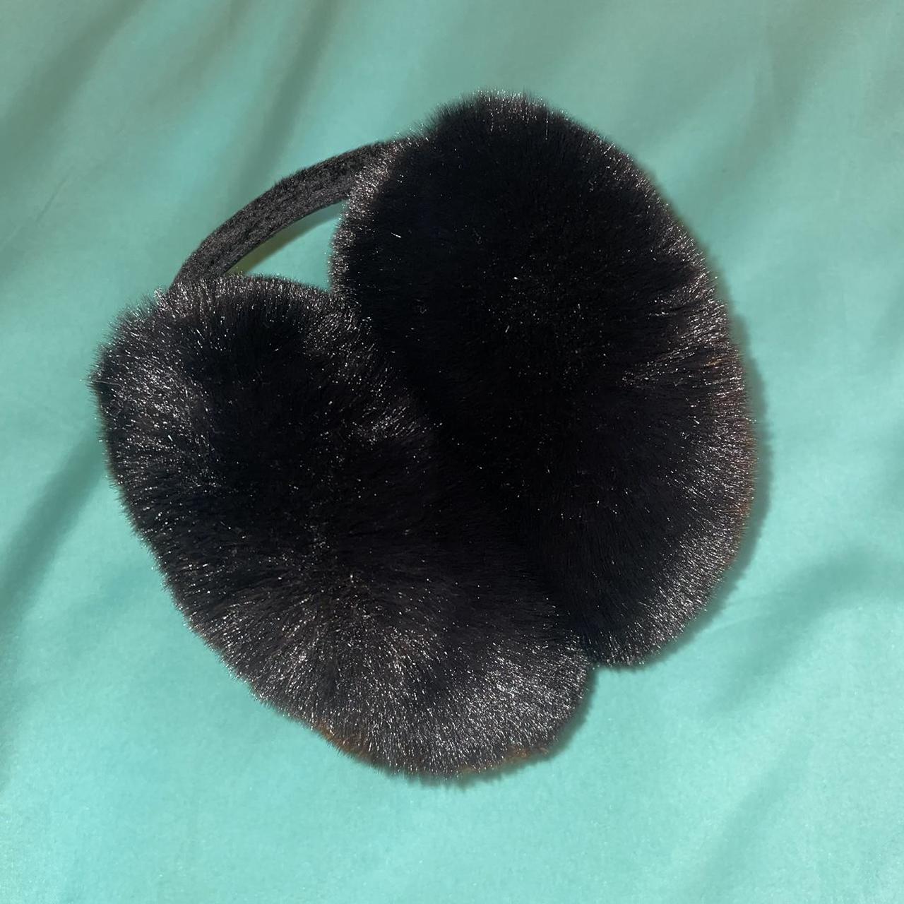 brand new black furry ear muffs! never worn in the... - Depop