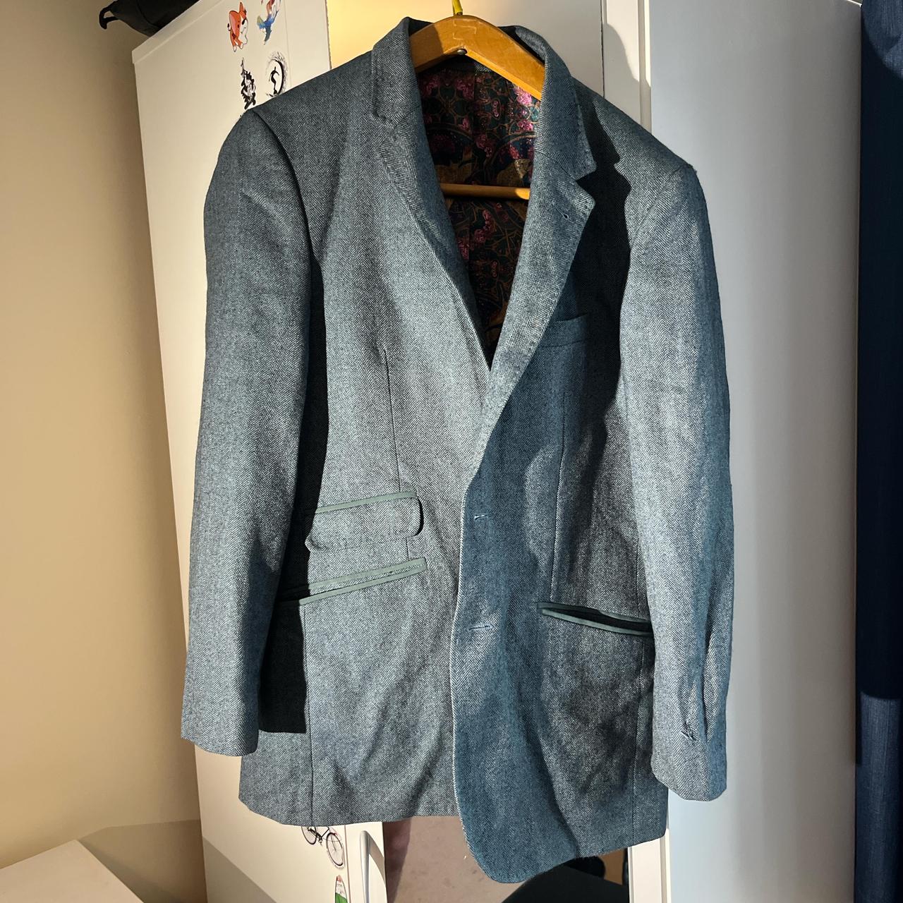 Red baker jacket. Signs of staining that can easily... - Depop