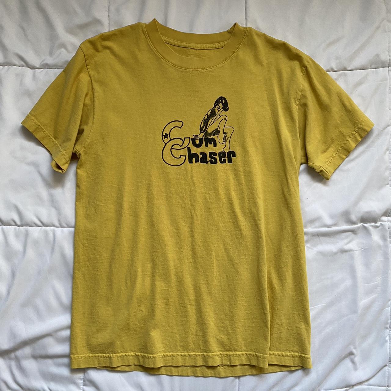kevin abstract merch: “cum chaser” yellow graphic... - Depop