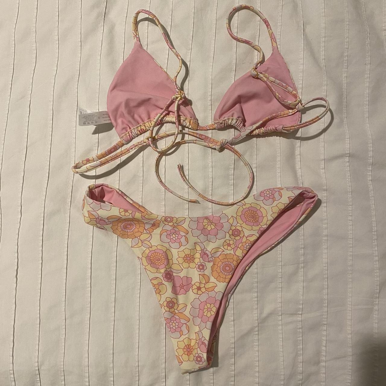 Women's Pink and Orange Bikinis-and-tankini-sets | Depop