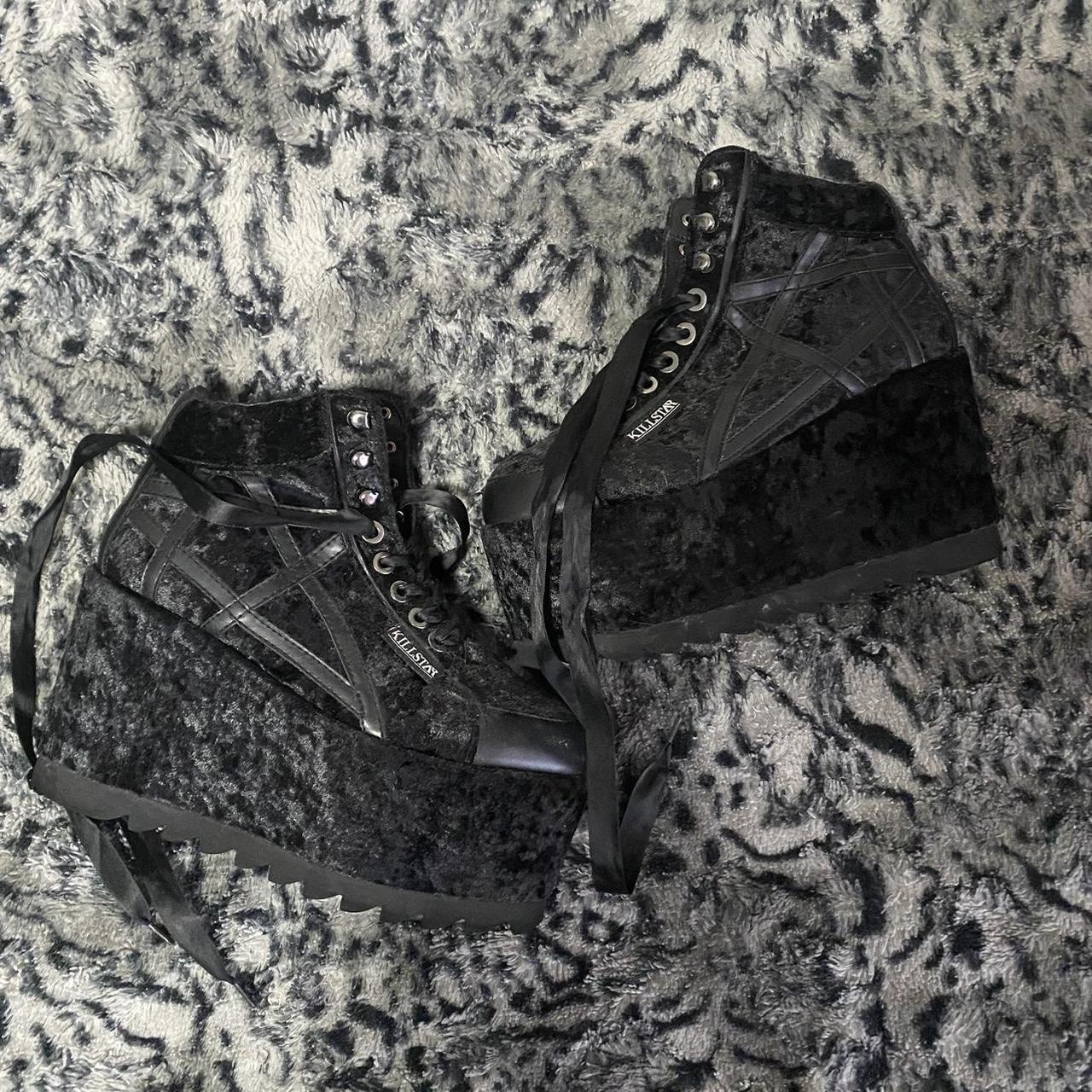 Killstar size 9 velvet platforms - Depop