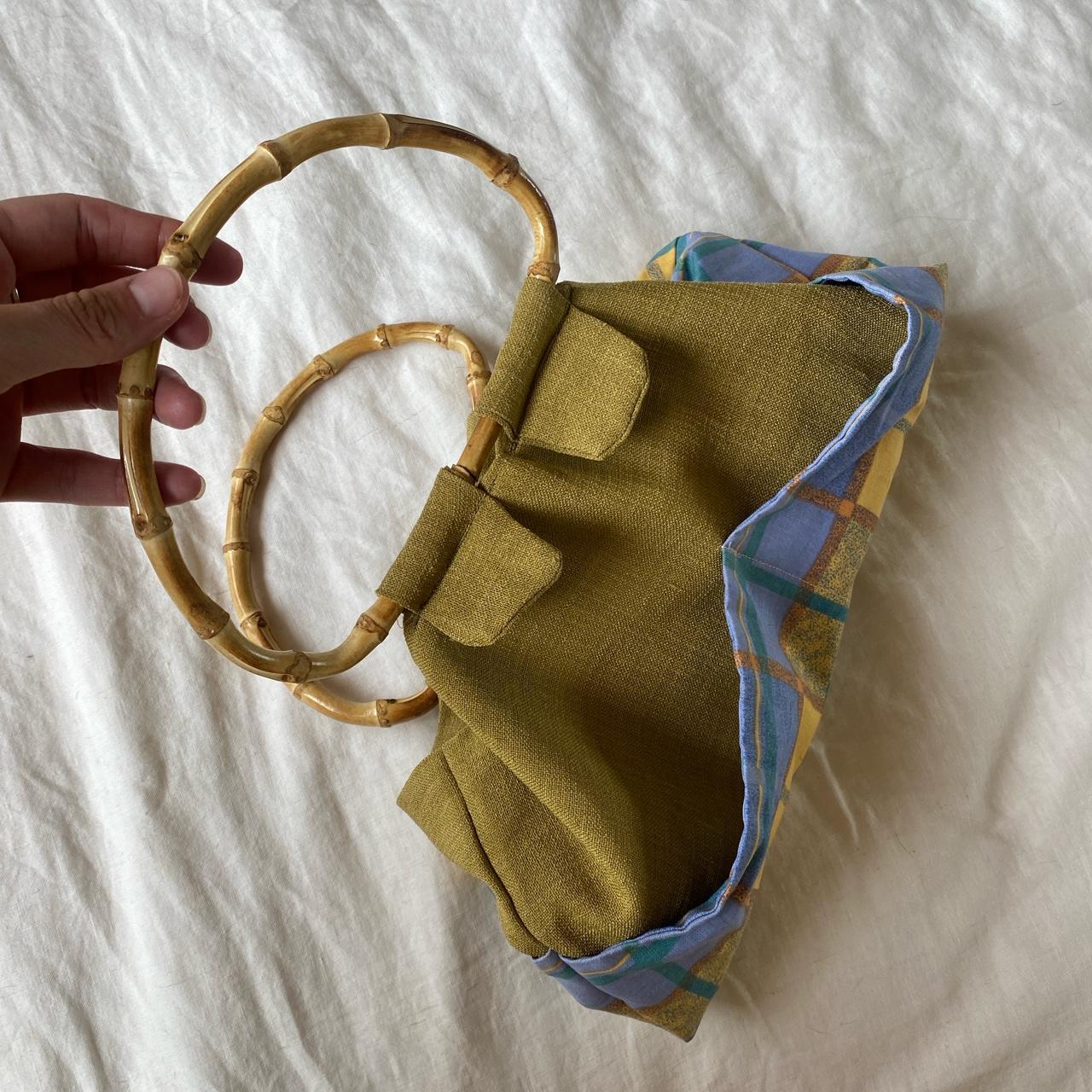 VINTAGE BAG WITH CANE HANDLES ★ most precious... - Depop