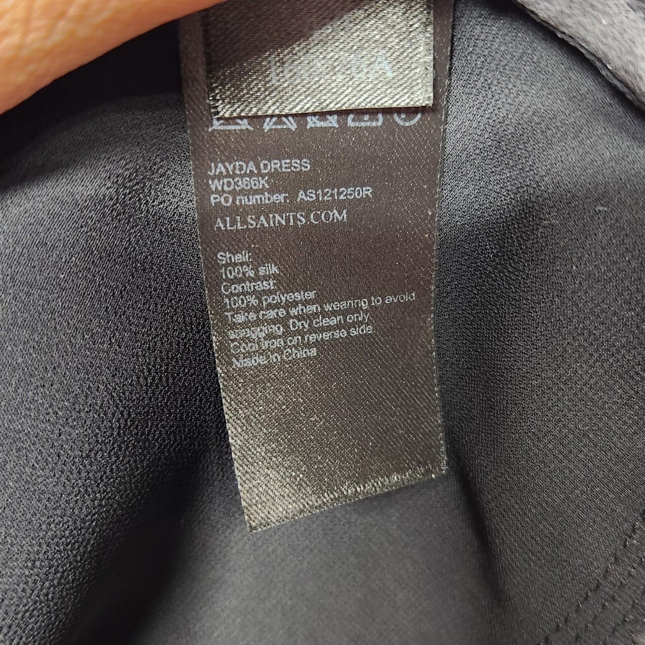 All Saints 100% silk zipper mini wrap dress flowy... - Depop