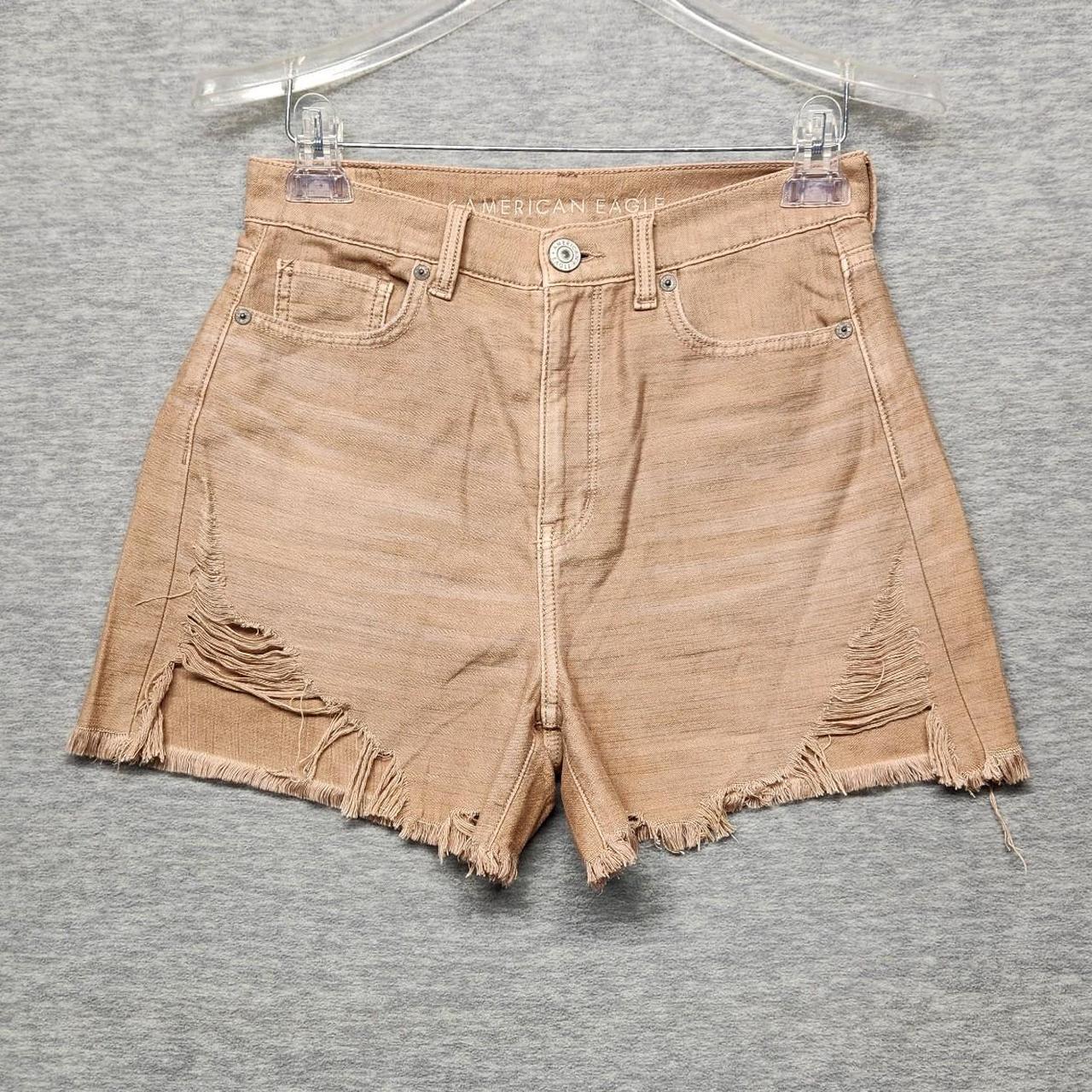 American Eagle Distressed khaki denim Cutoff High... | Depop