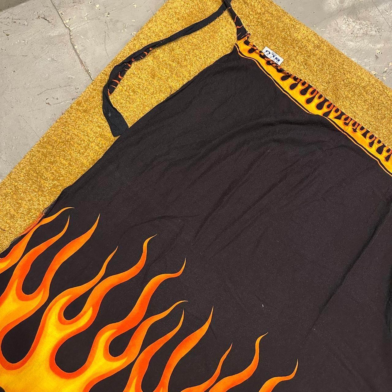 Black and red flame beach body cover up wrap by... | Depop