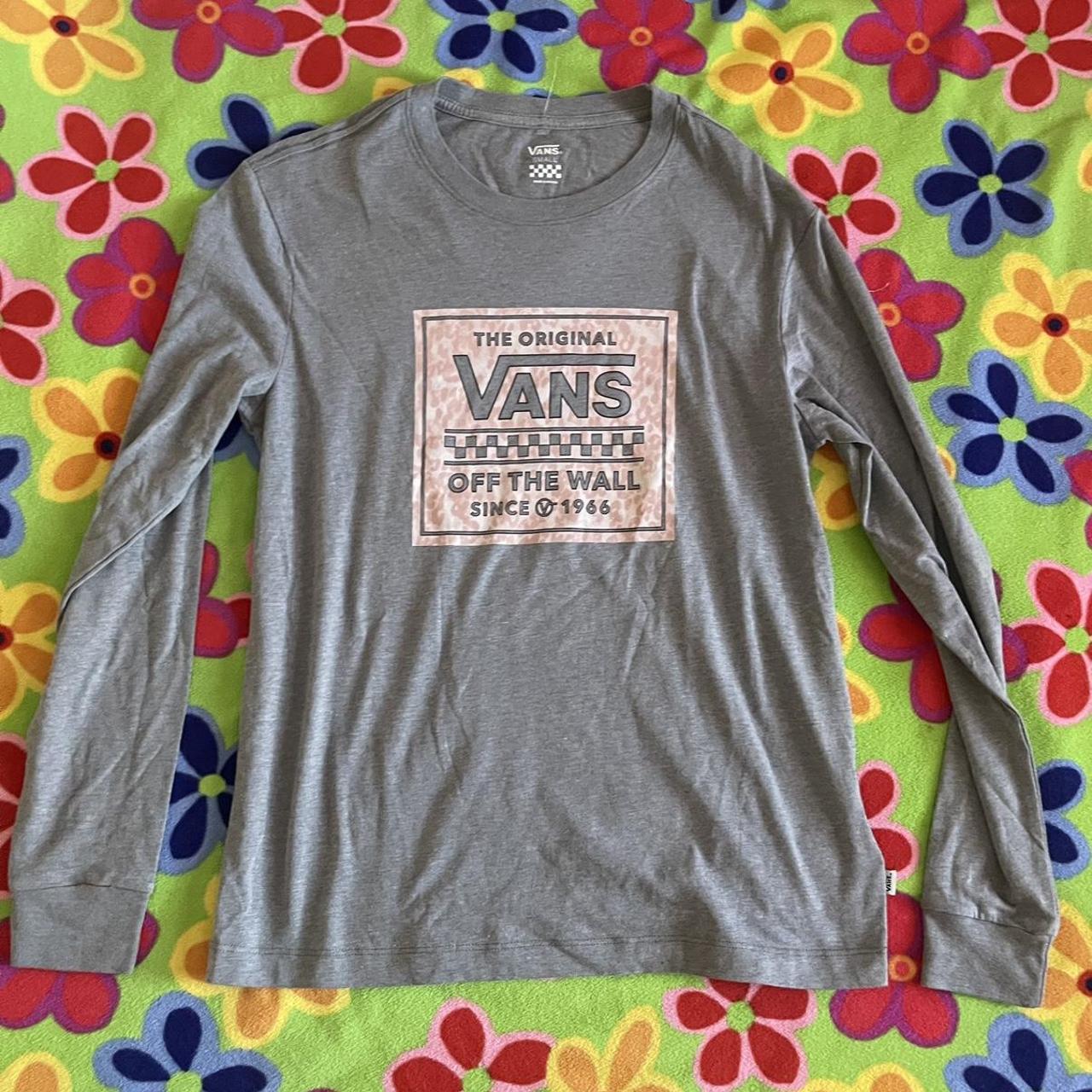 Light grey and pink Vans long sleeve Very comfy... - Depop
